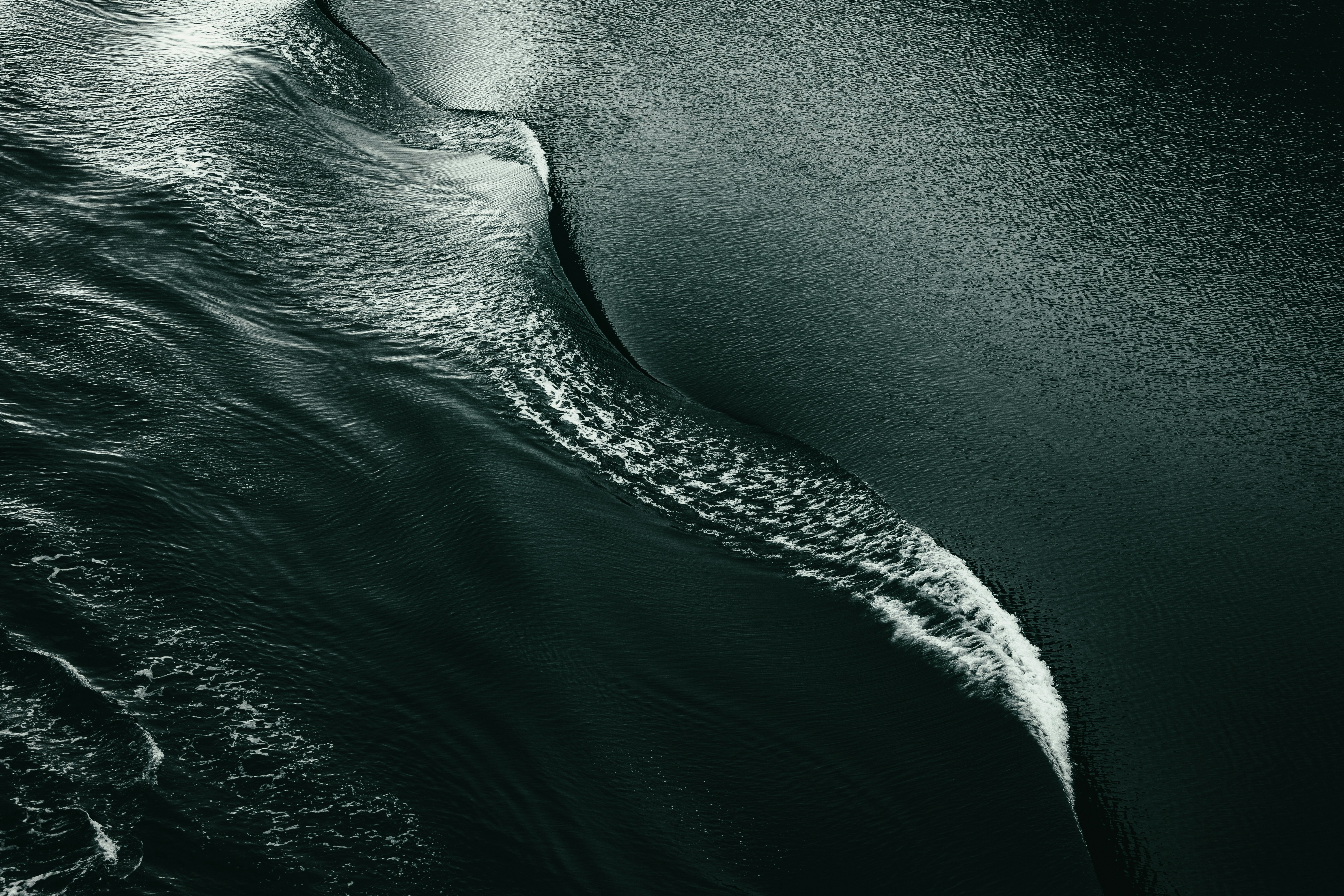 Curved Wake: A Monochrome Study in Motion