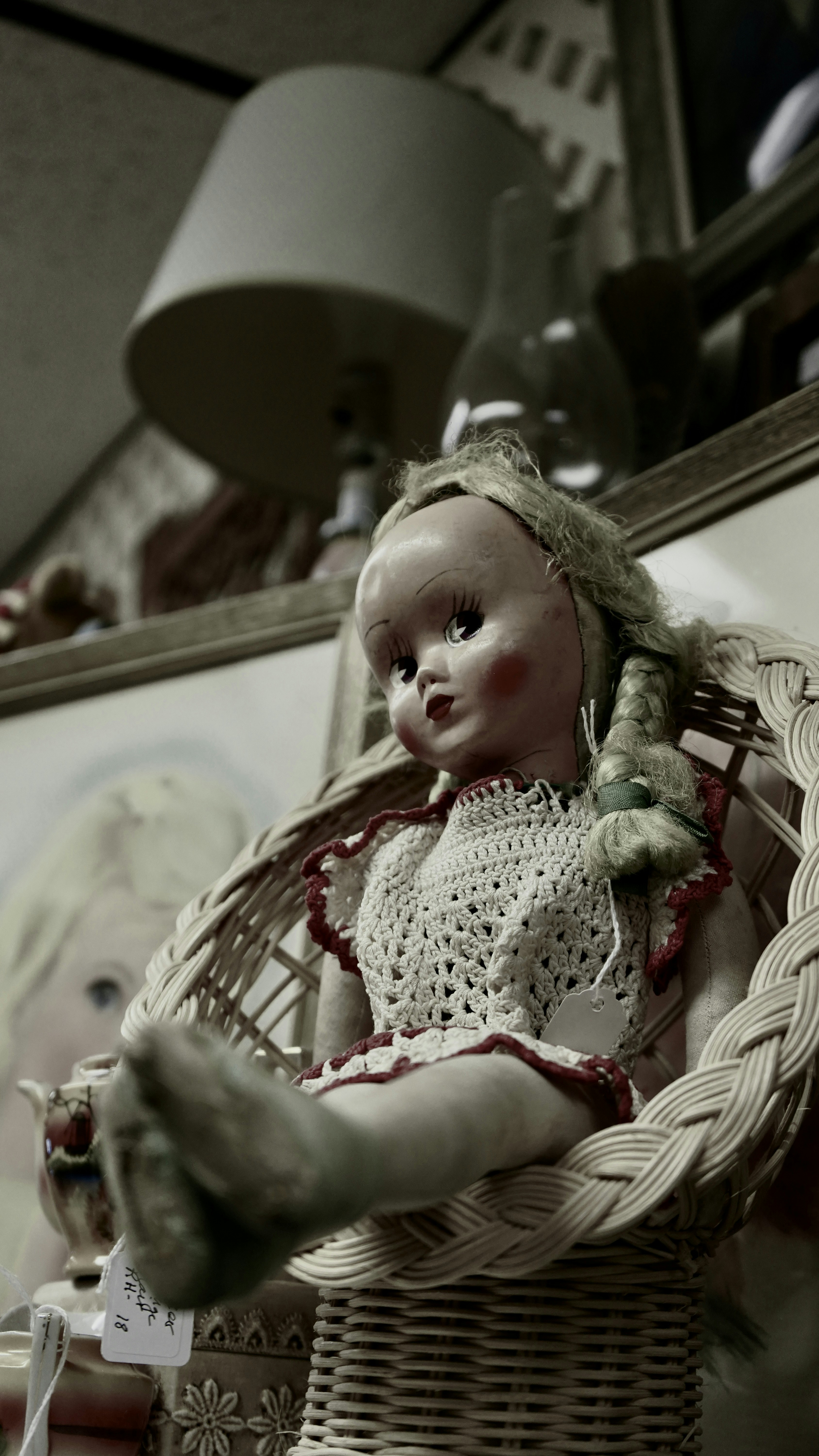 Vintage Doll in a Wicker Corner