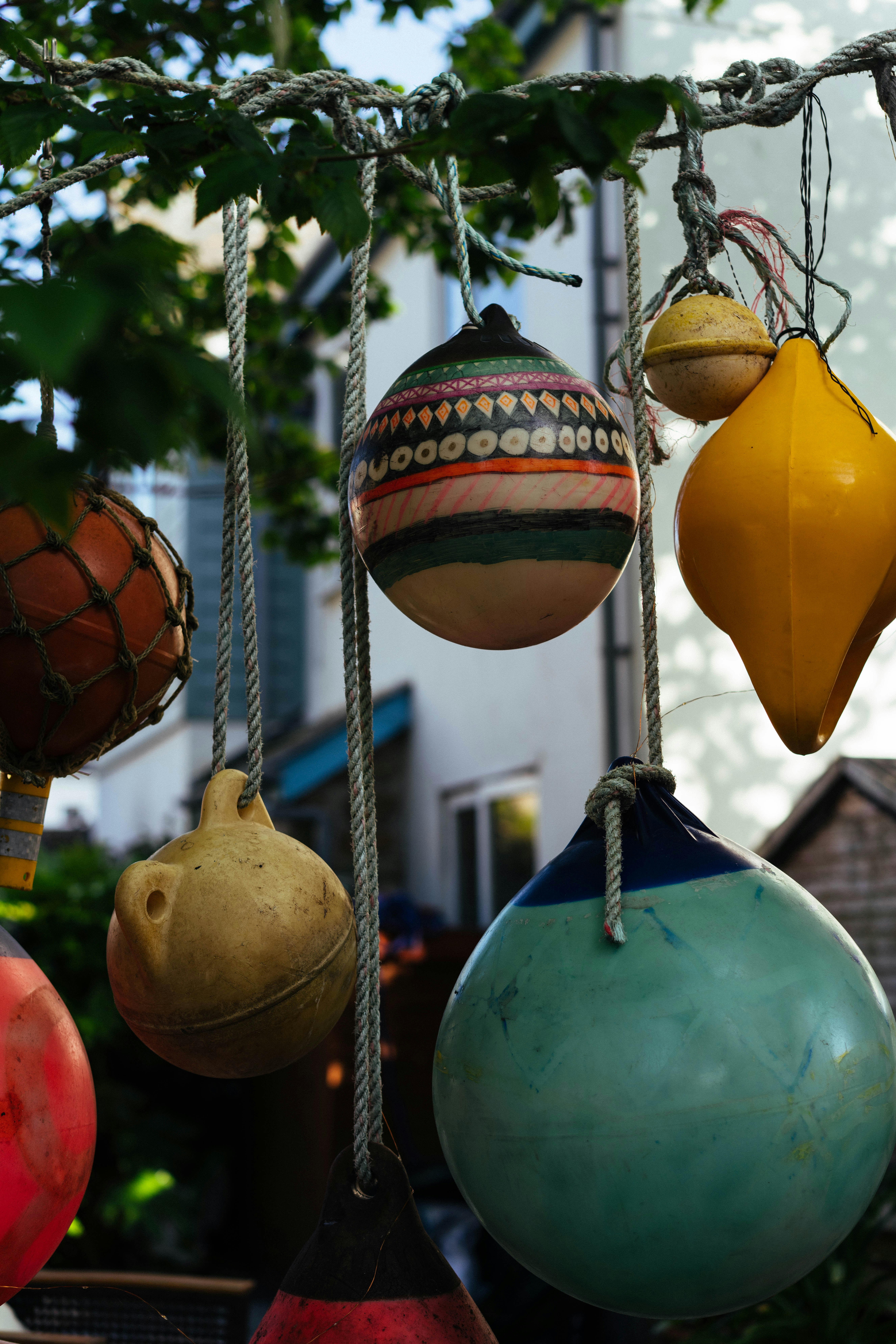 Colorful Orbs on a Rope: A Balcony of Painted Spheres