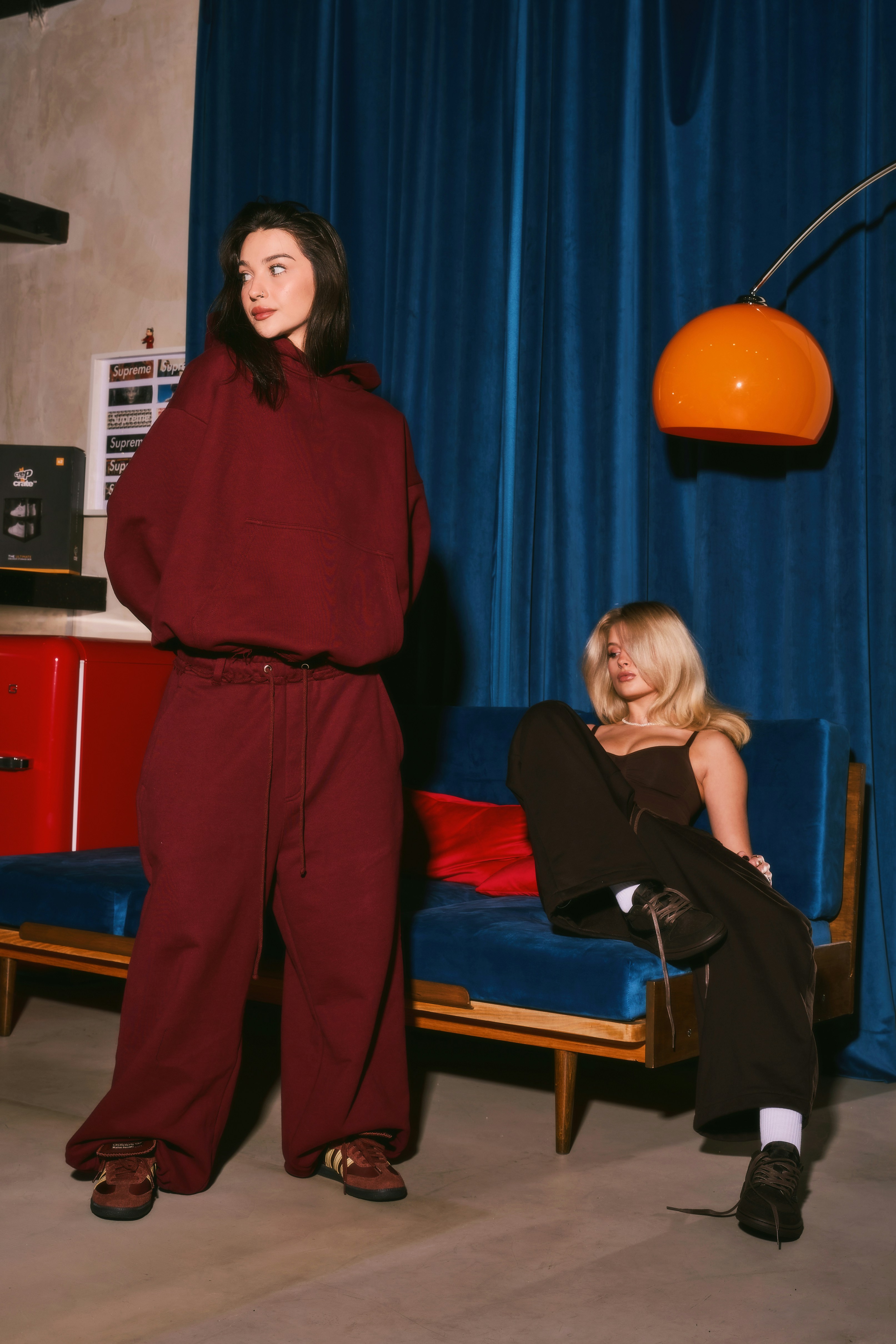 Maroon Ensemble in a Velvet Studio