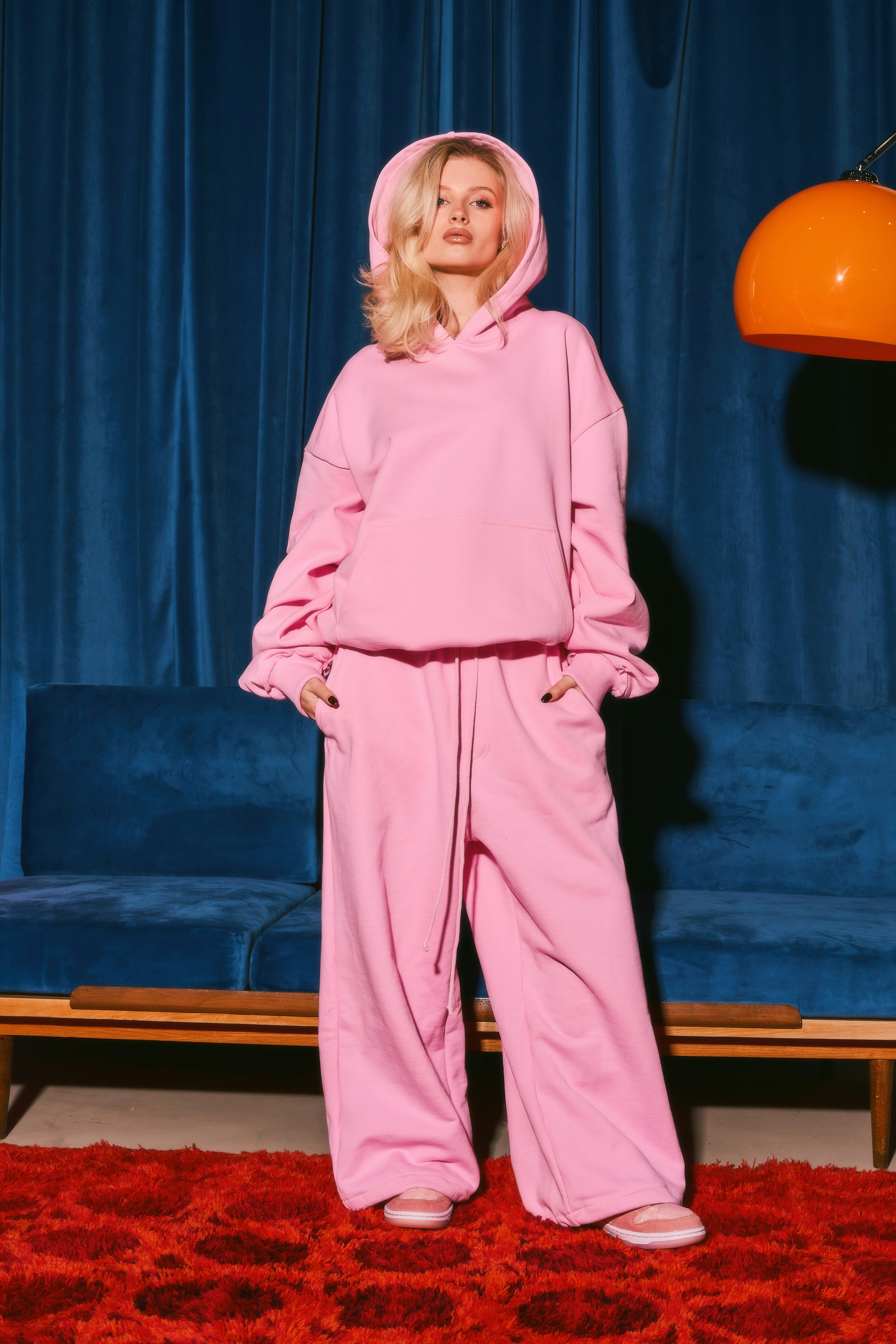 Pink Hoodie Reverie: A Neon-Cozy Portrait