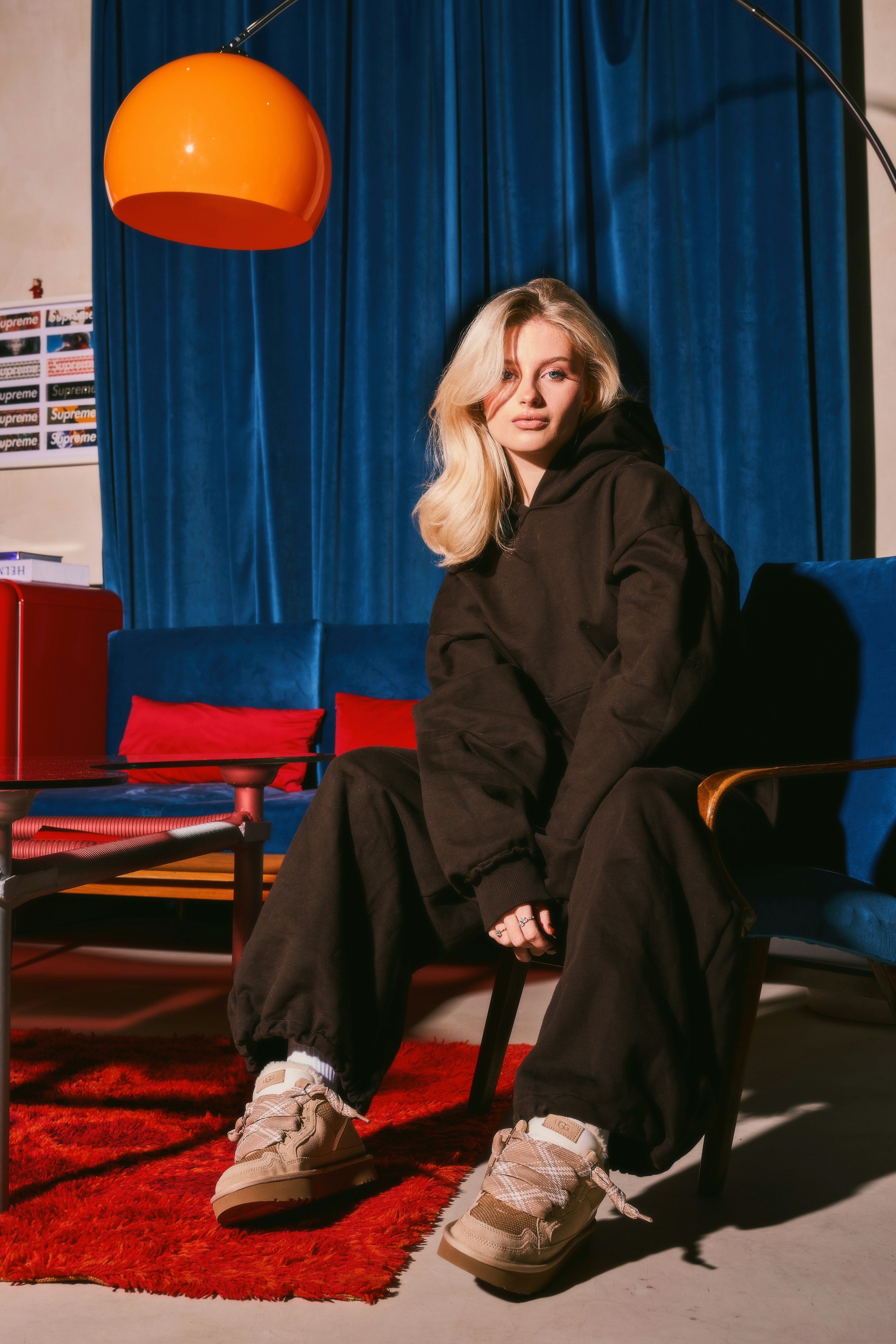 Blonde Portrait in a Retro Lounge