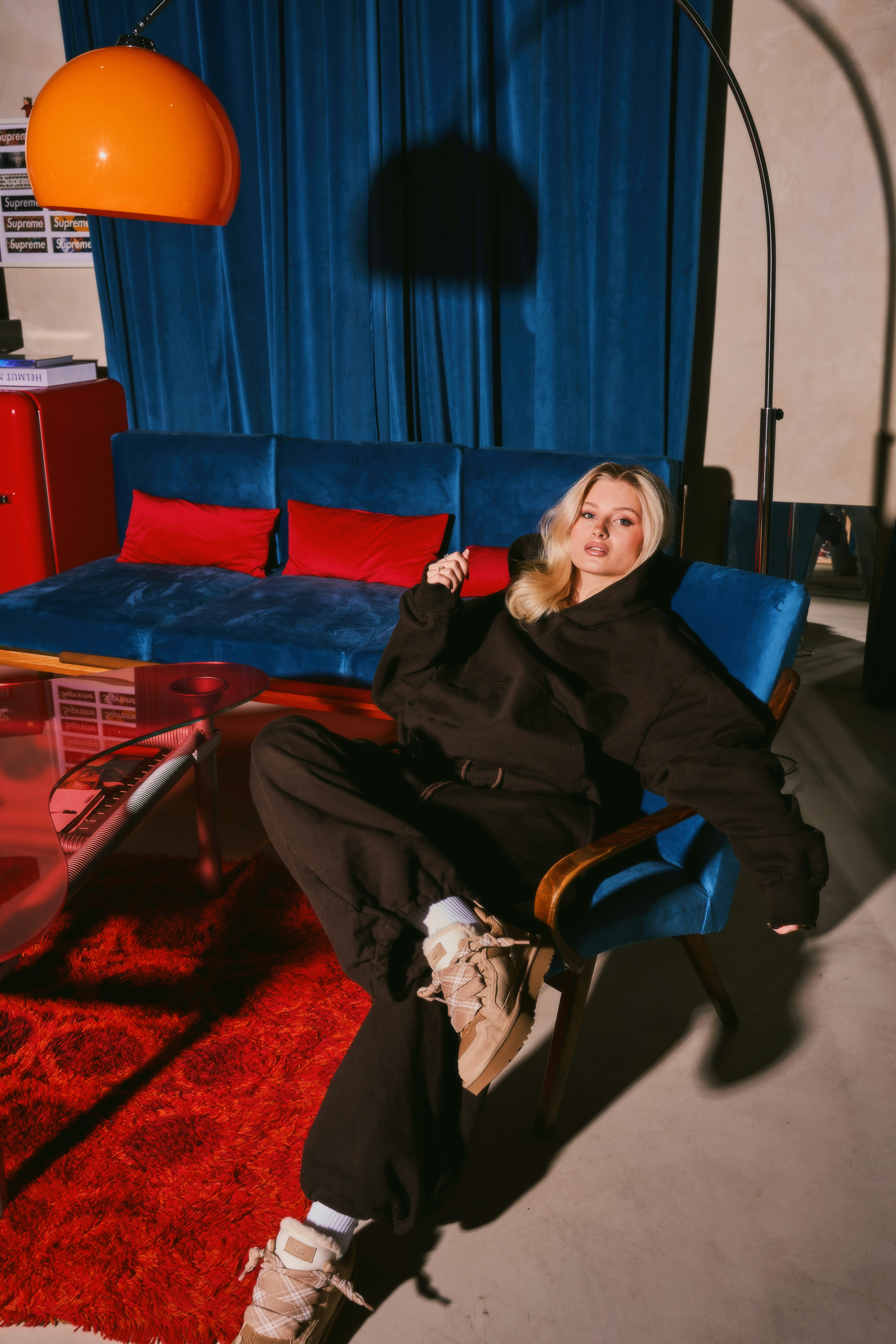 Blonde Moments in a Velvet Studio
