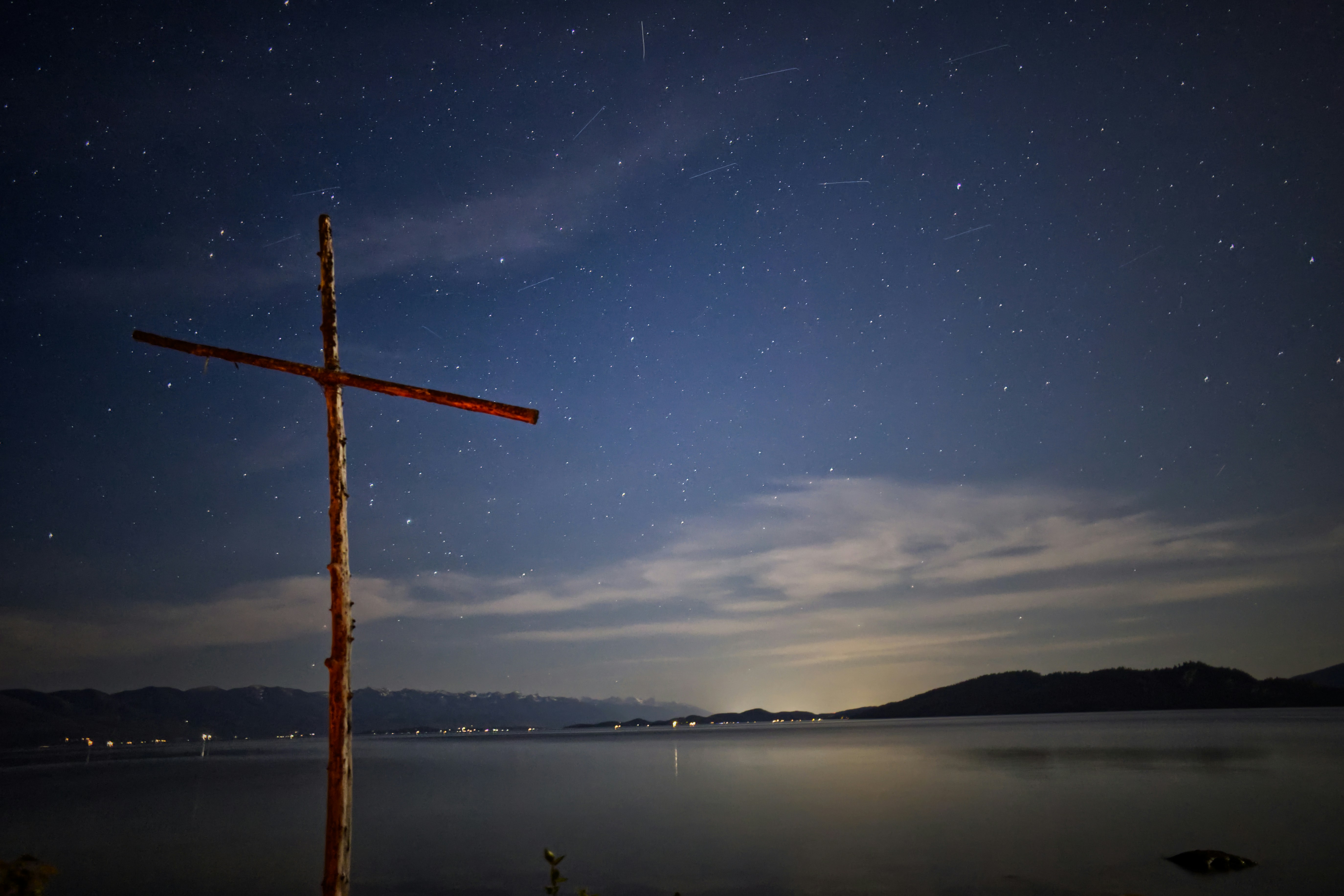 Stormy Silence by the Waterfront Cross