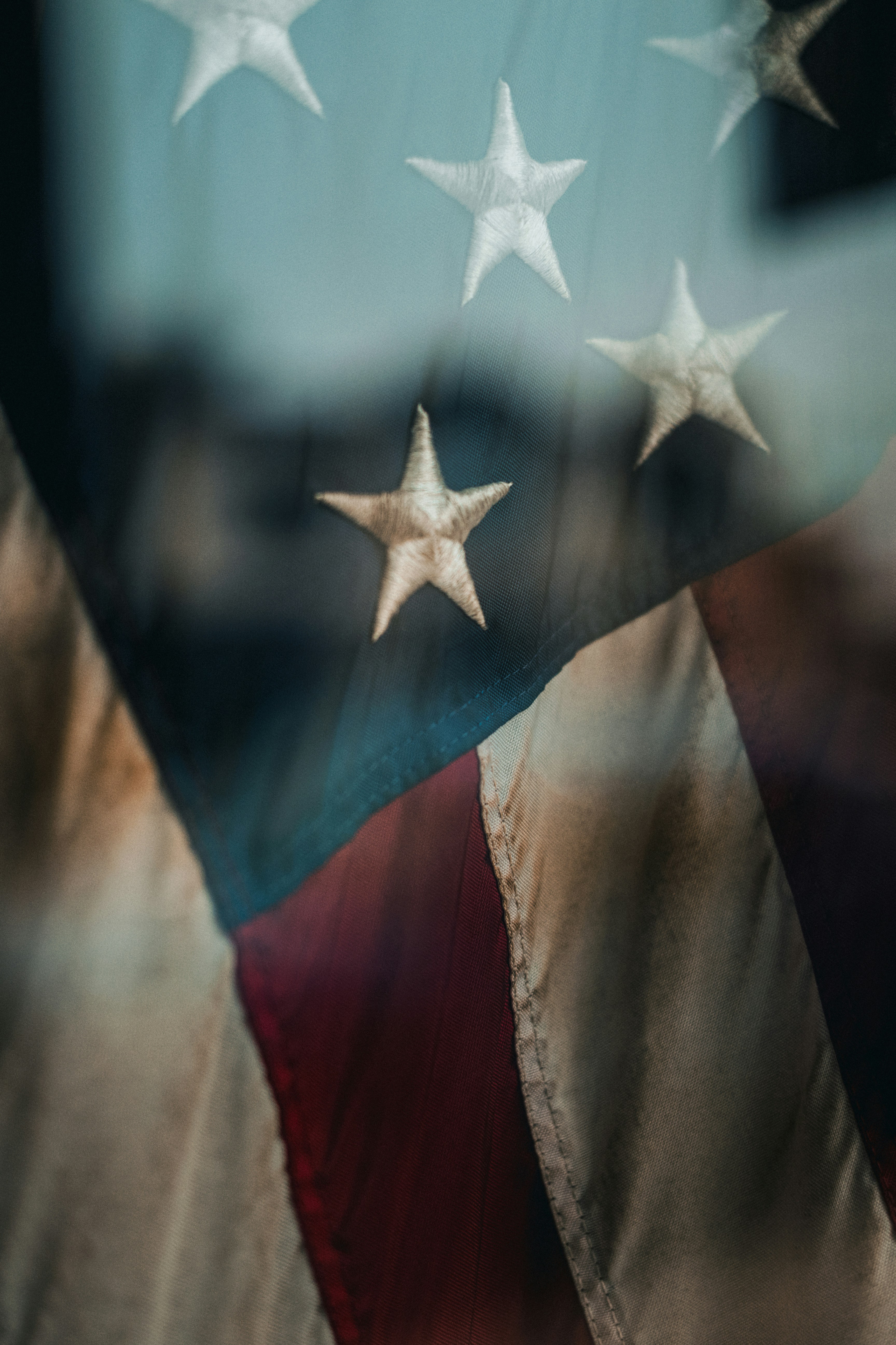 Stars and Stripes Draped in Soft Focus