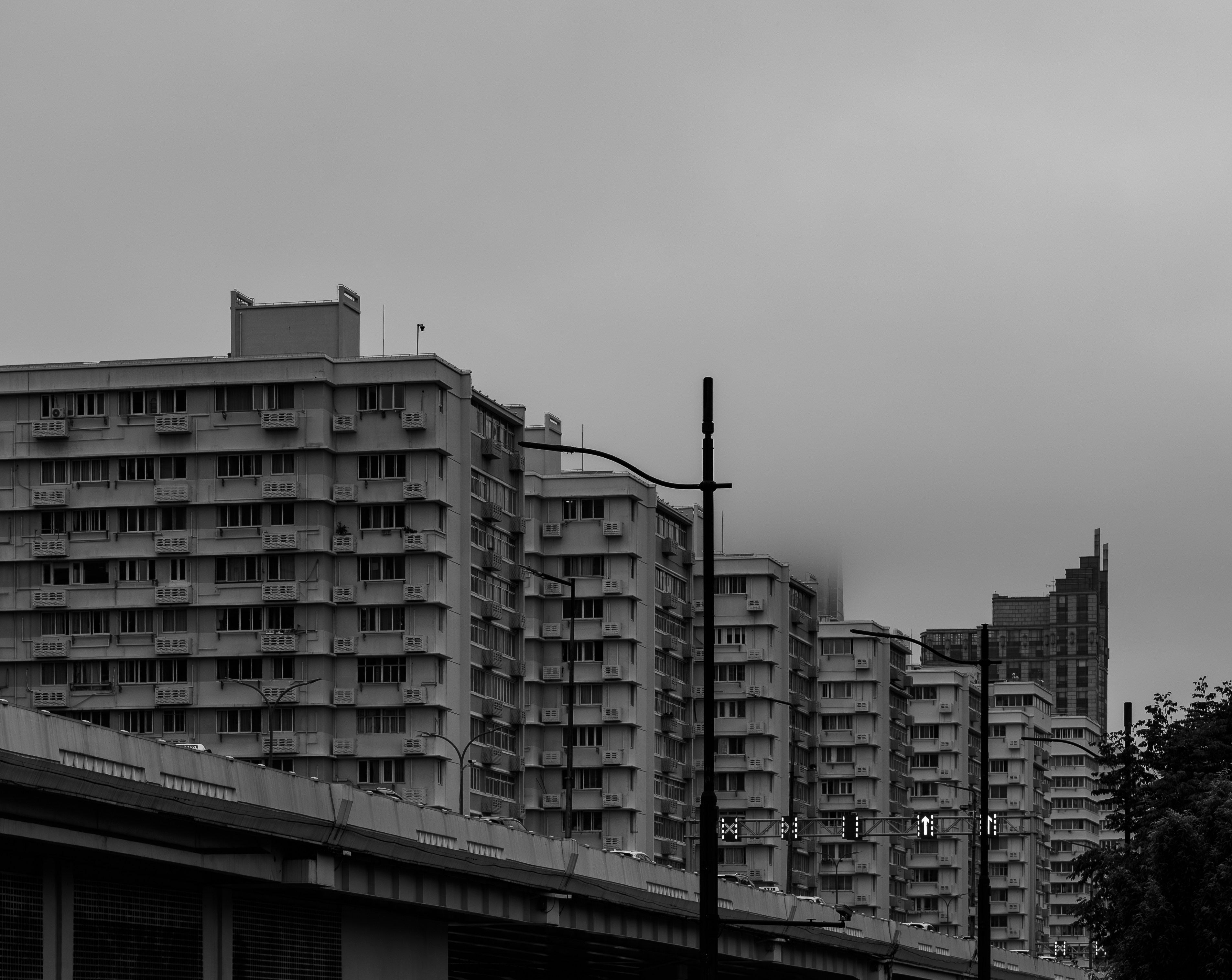 Urban Monoliths under a Luminous Overcast