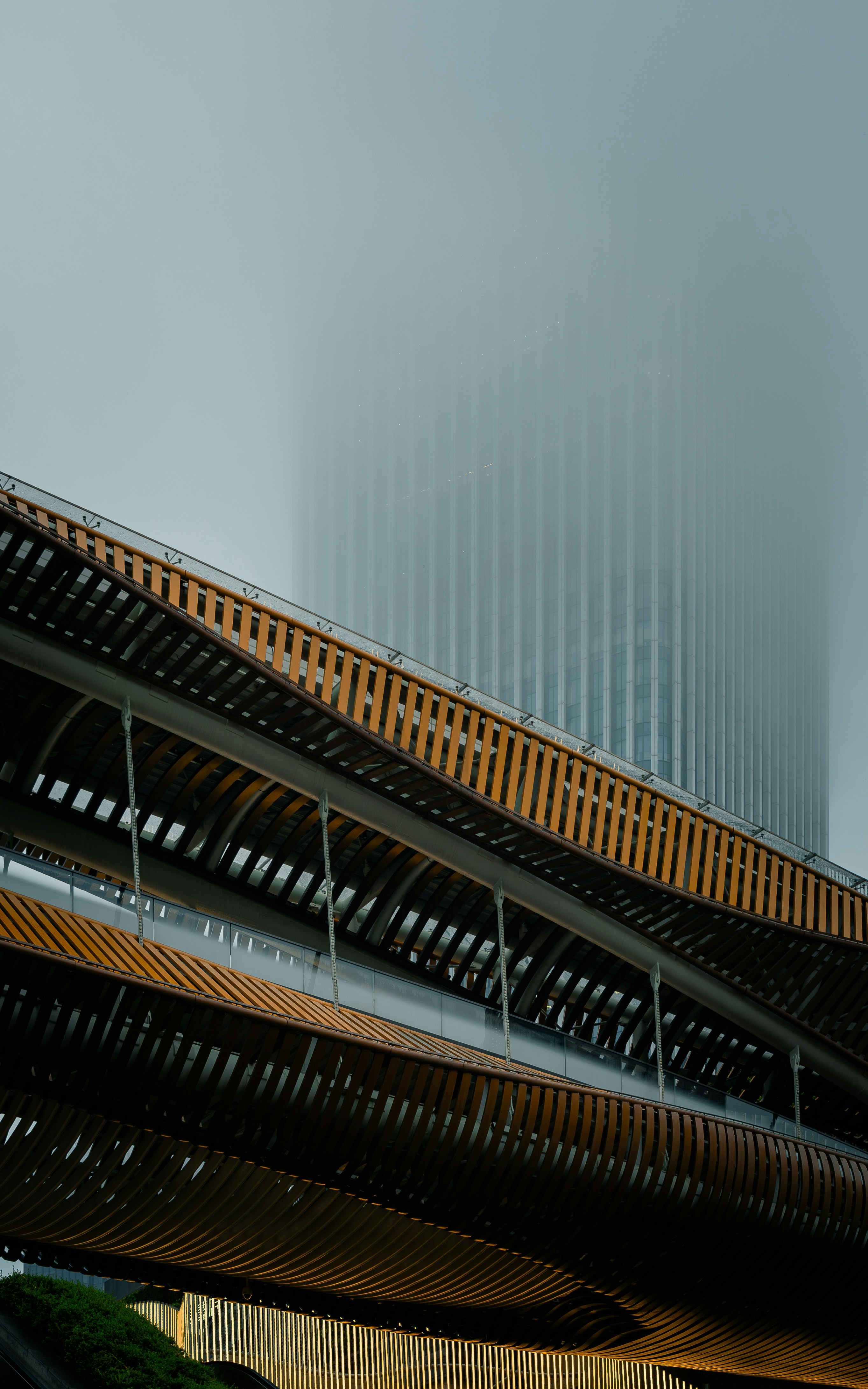 Copper Ribbons Under a Quiet Sky