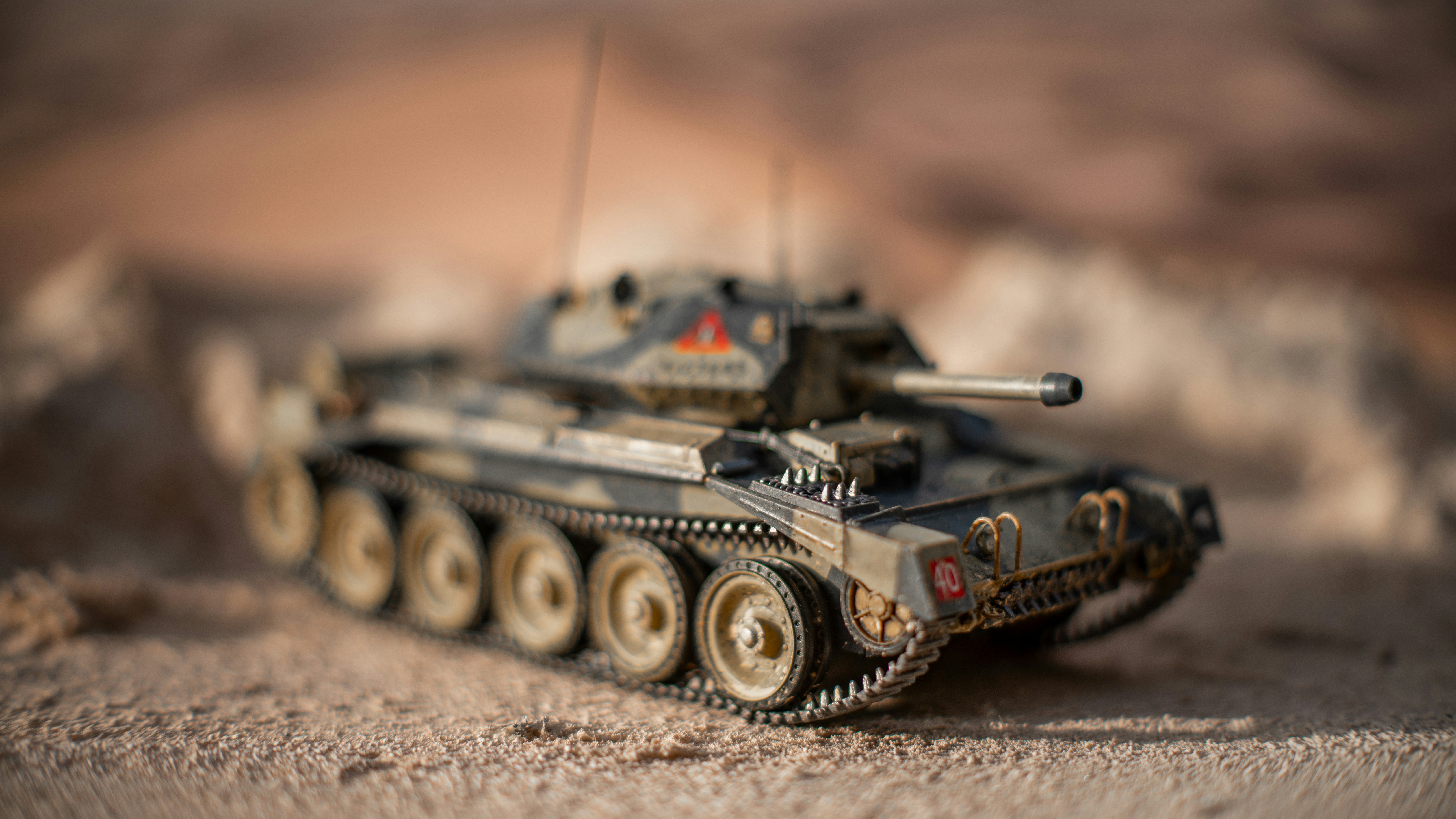 Miniature War Machine in Desert Silence