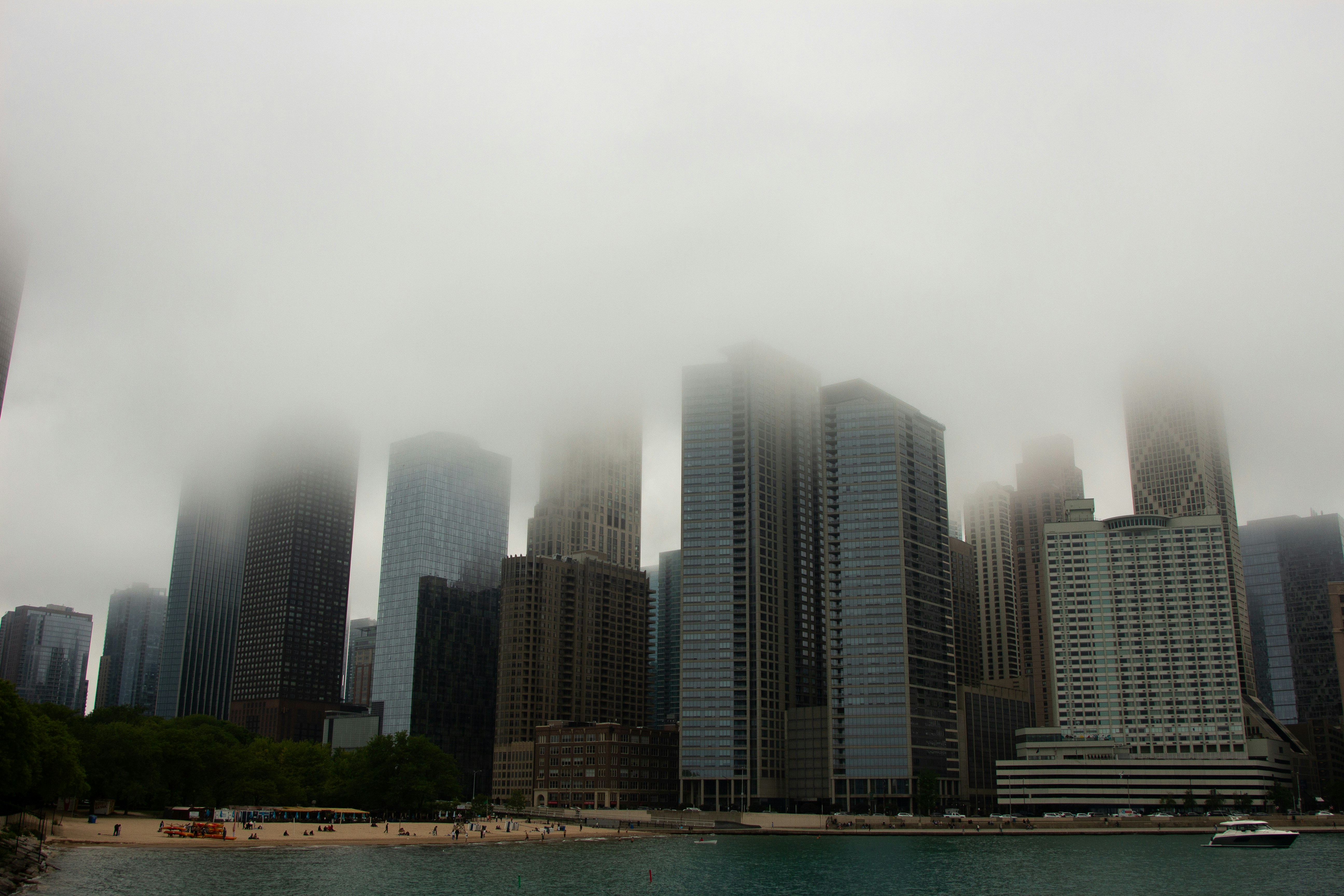 Fog Over the Skyscrapers: City Edge Beneath Low Clouds