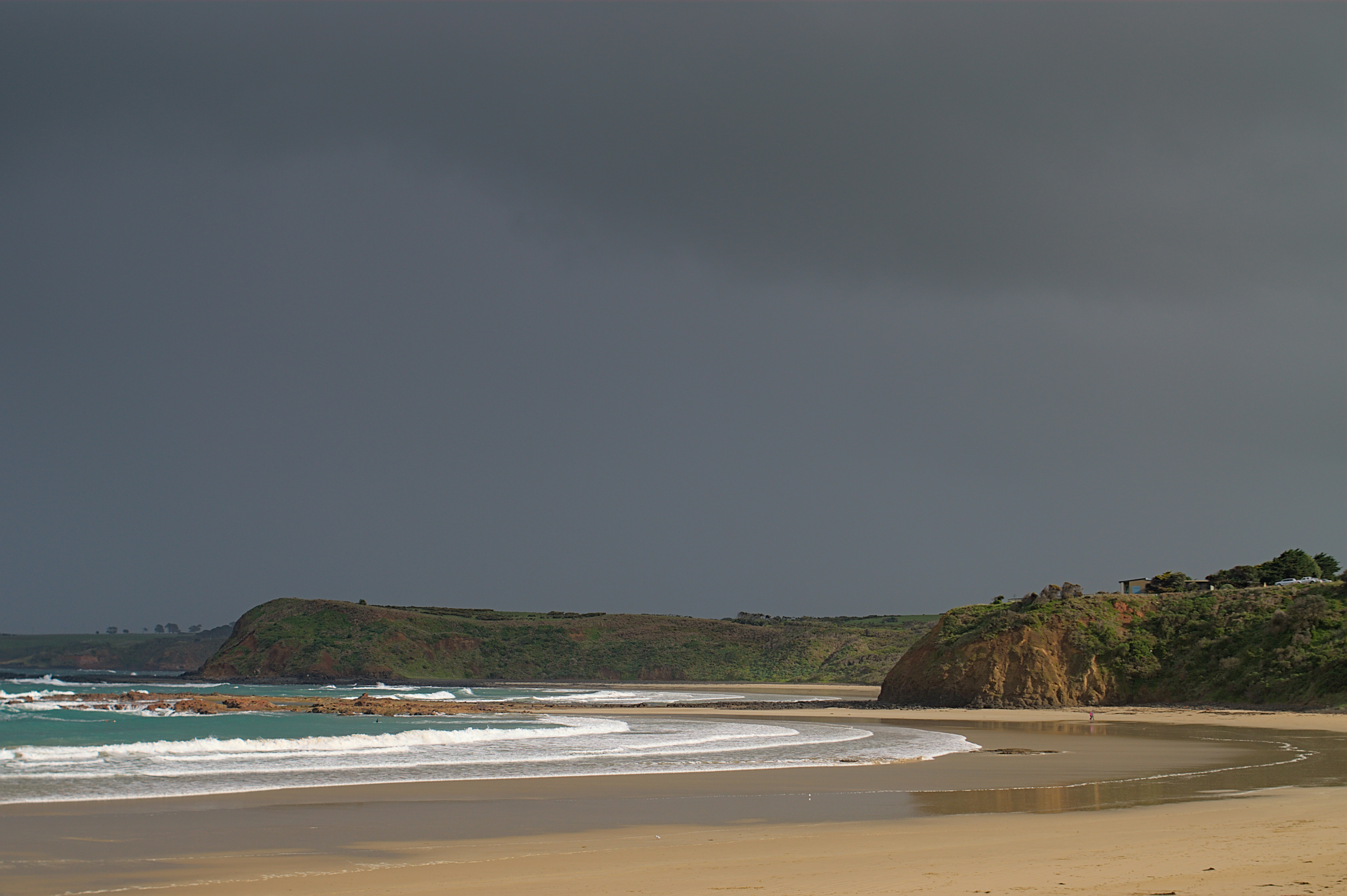 Coastal Cliffline under a Heavy Sky