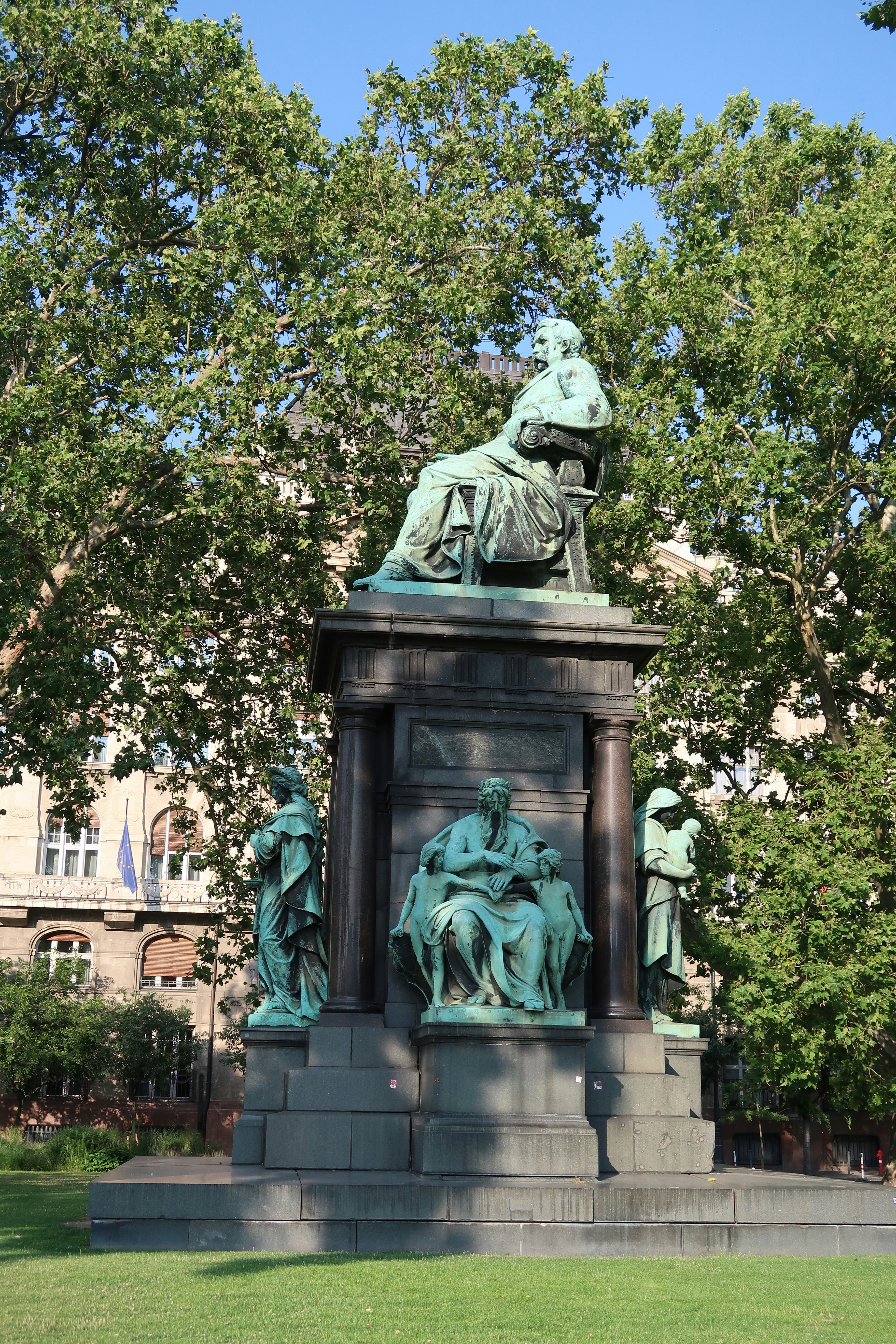Statue Park: A Tiered Monument Surrounded by Trees