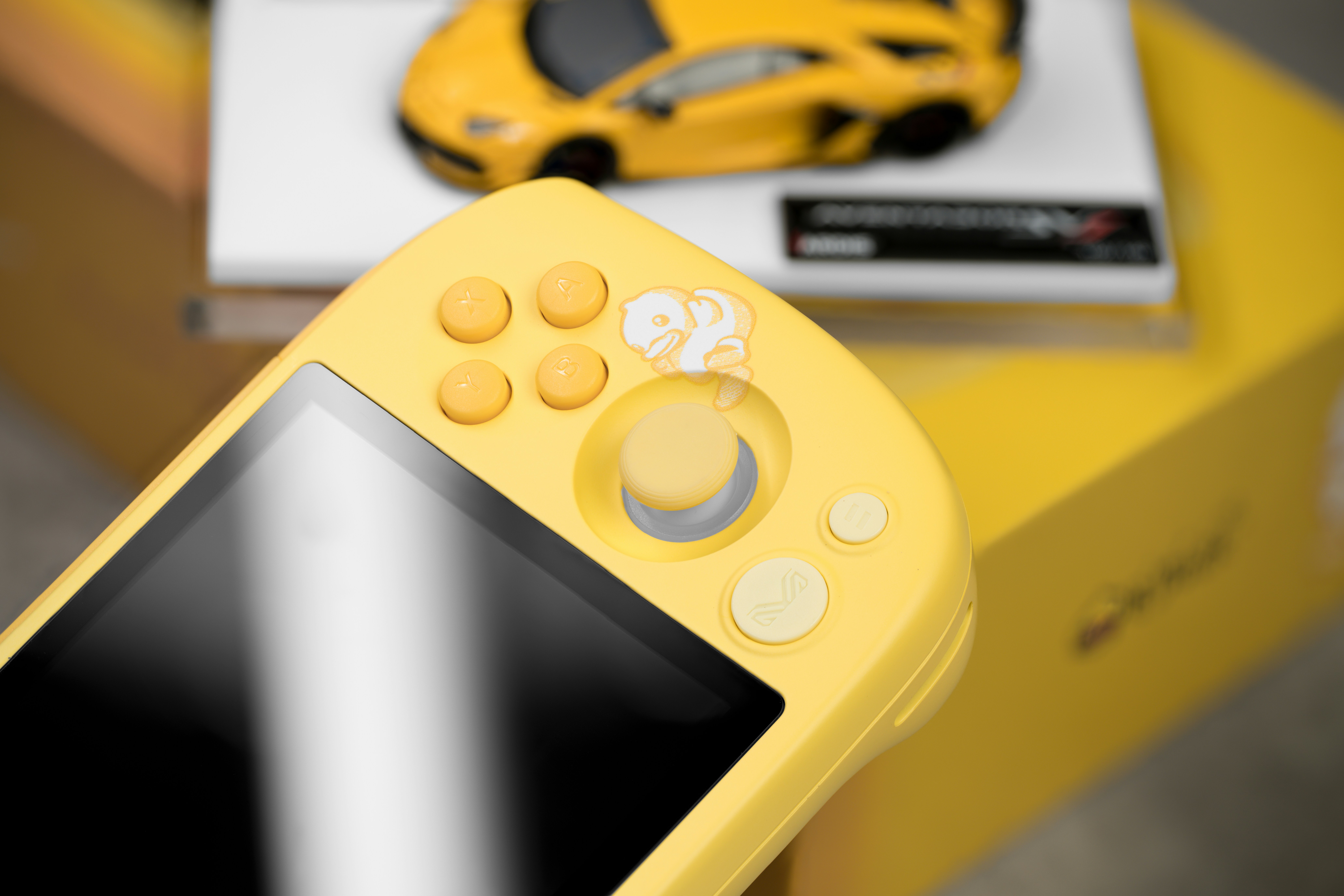 Sunlit Yellow Controller: A Close-Up of Playful Design