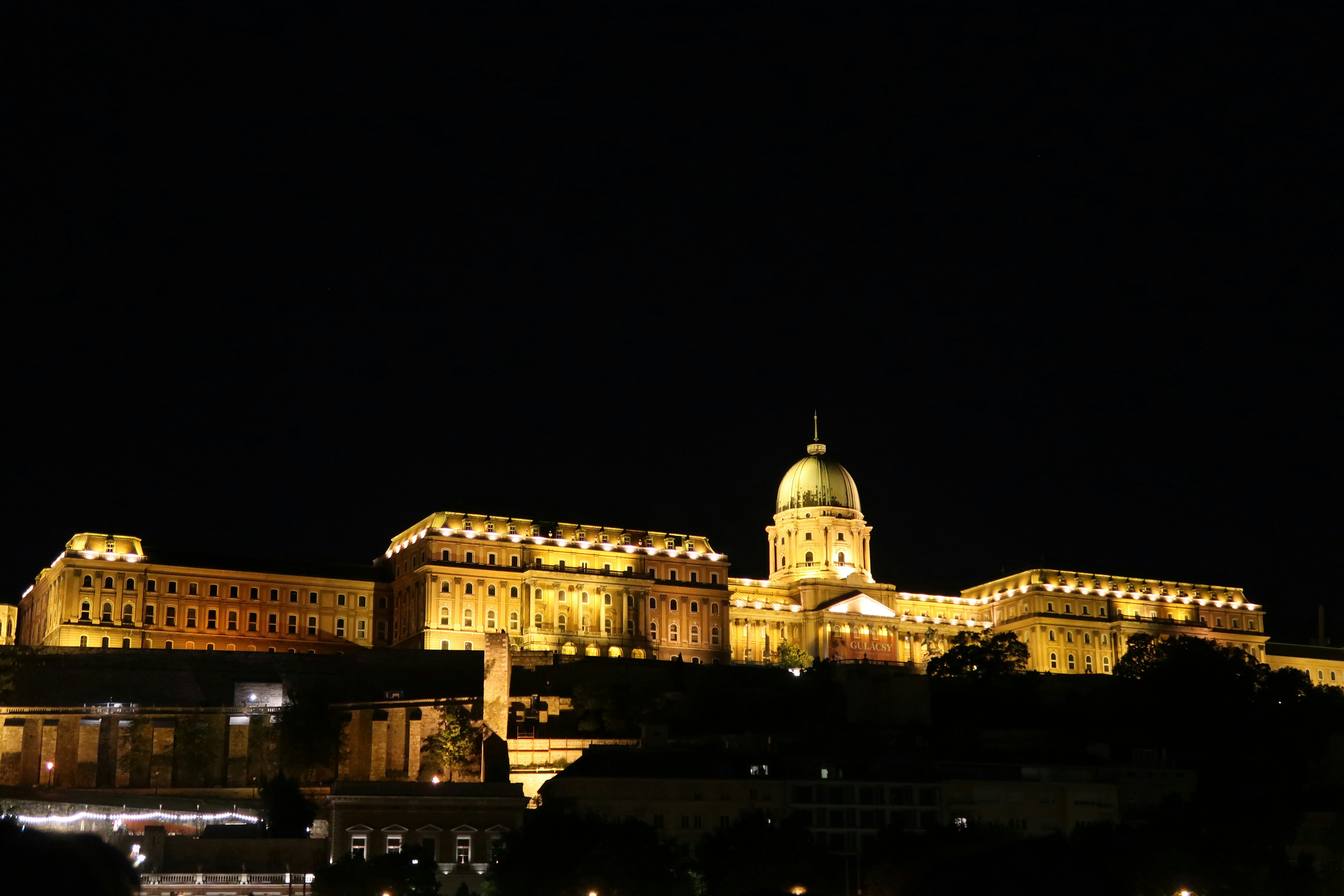 Golden Plateau: Illuminated Empire at Night