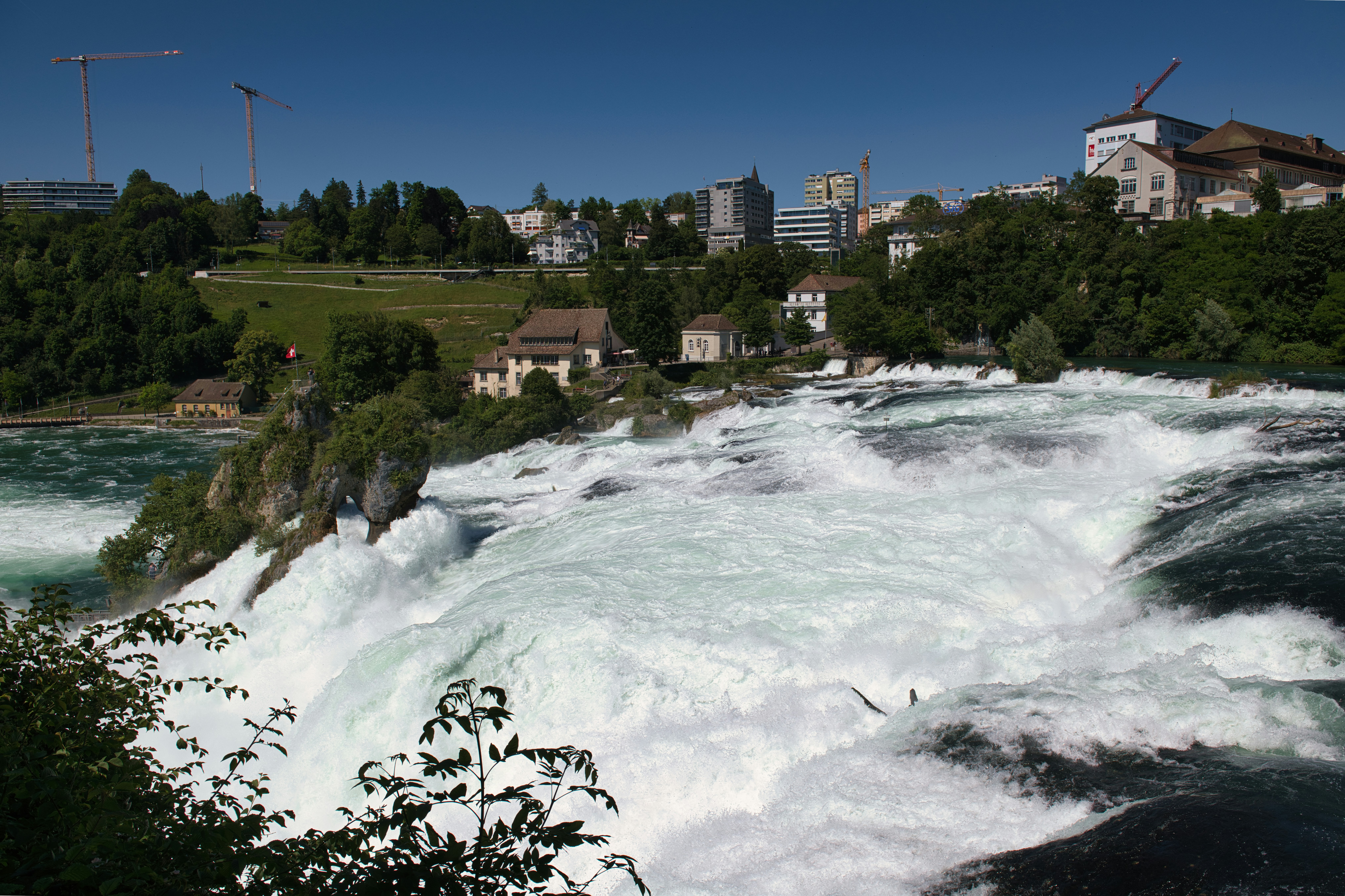 Rushing Whitewater Overlook: Townscape Framing the Falls