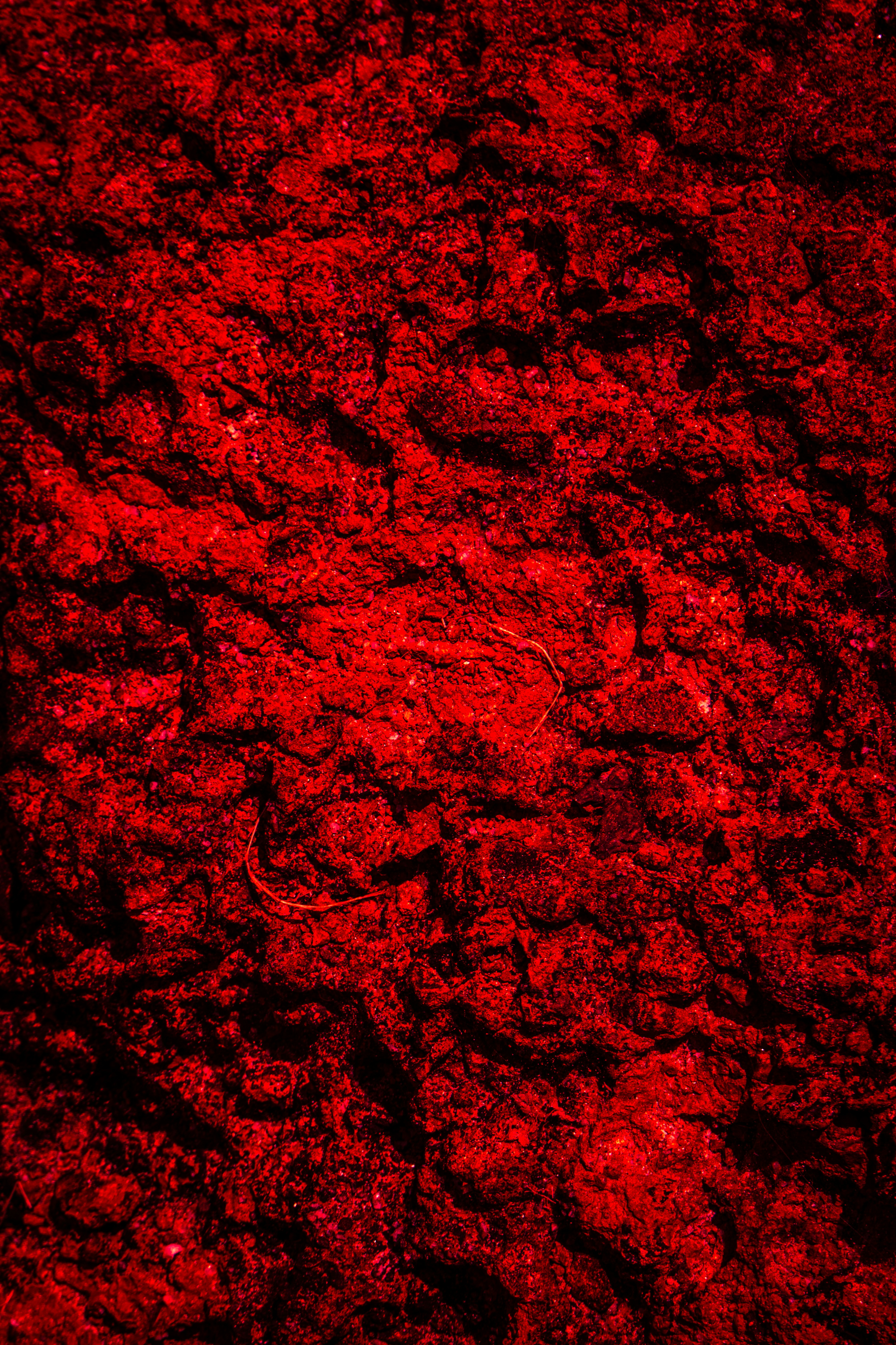 Crimson Lava: Close-up of Volcanic Texture