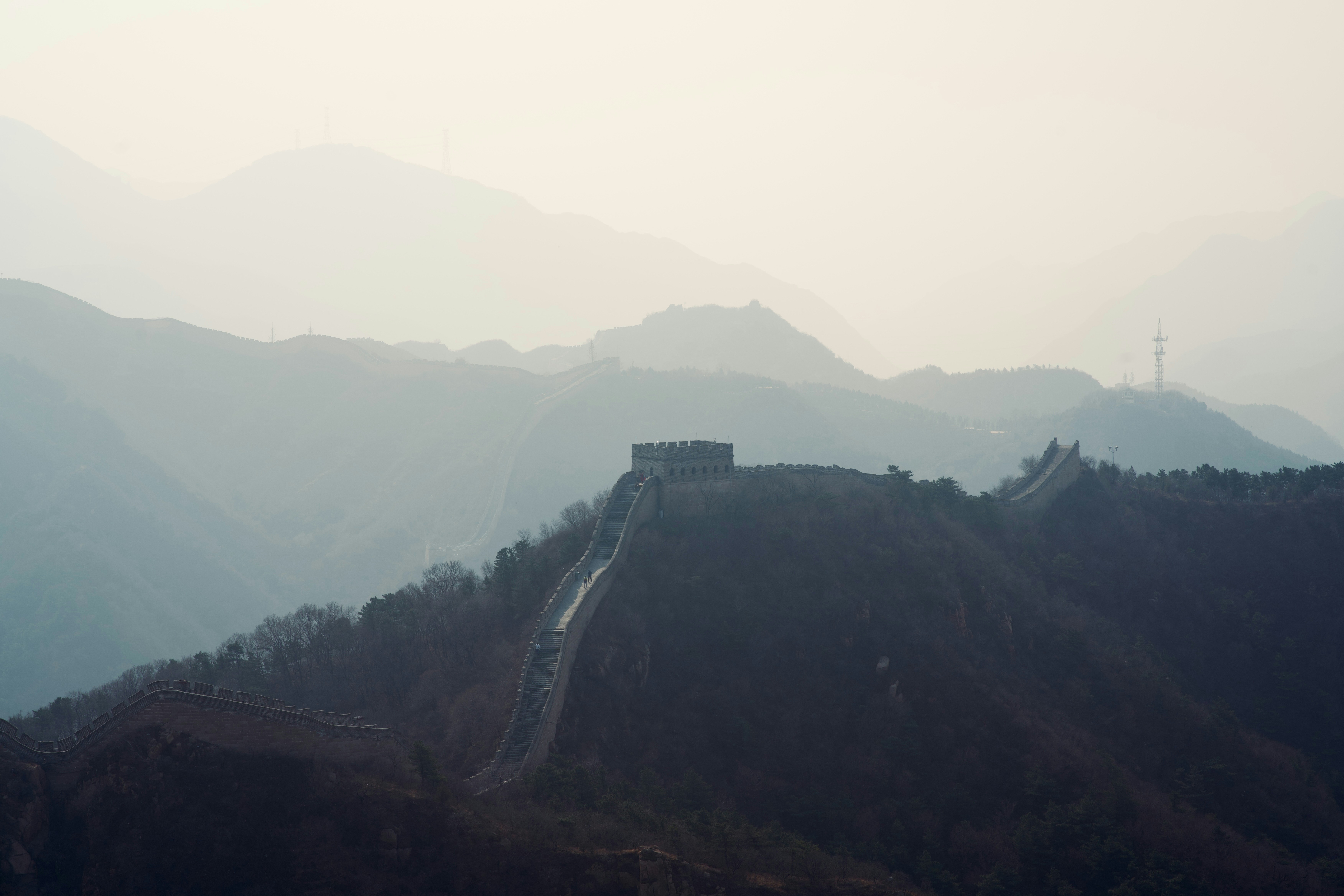 Ancient Path Woven Through Mist: The Great Wall Amid Mountain Veils