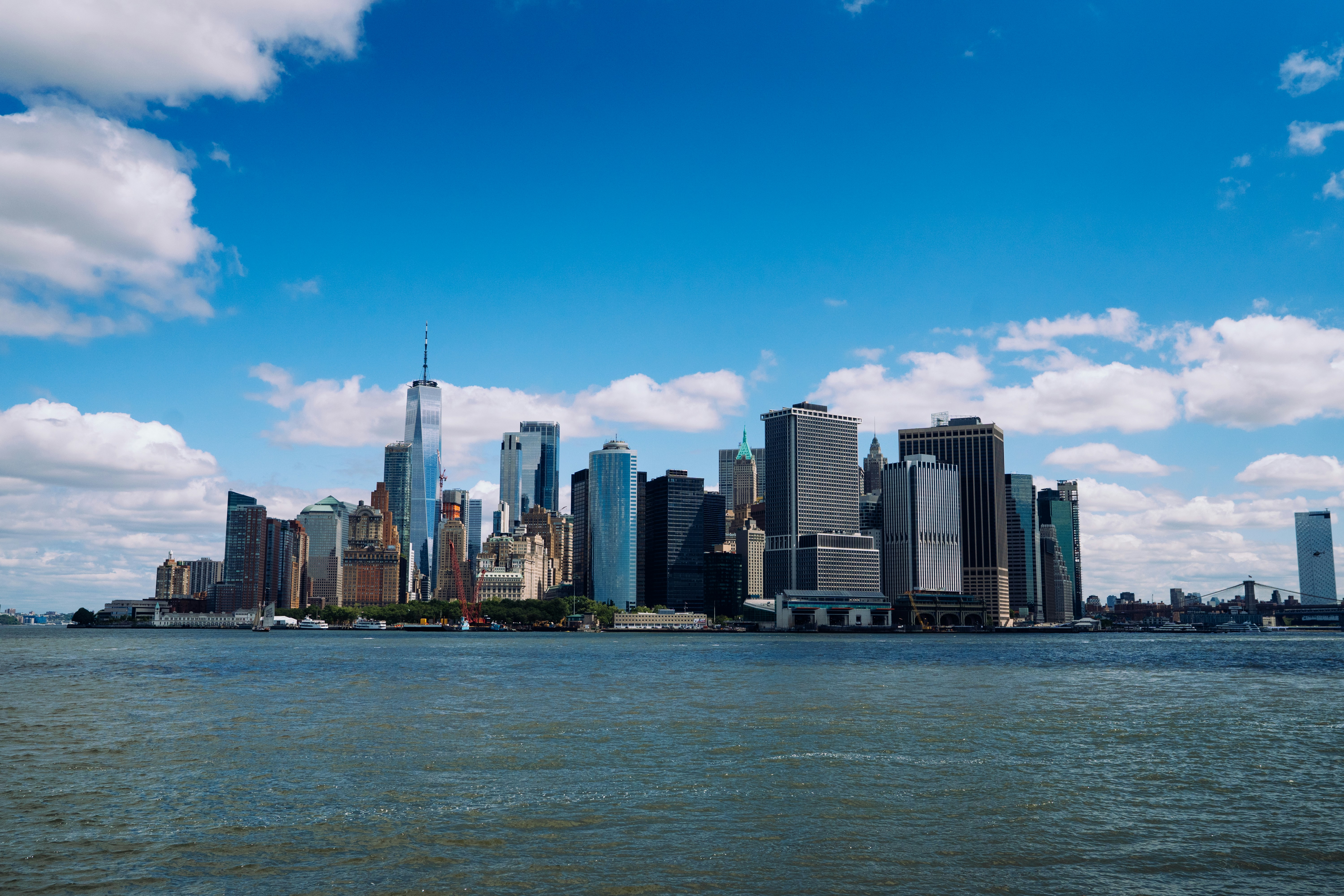 Harbor Skyline at Noon: A Wide-View of New York from the River