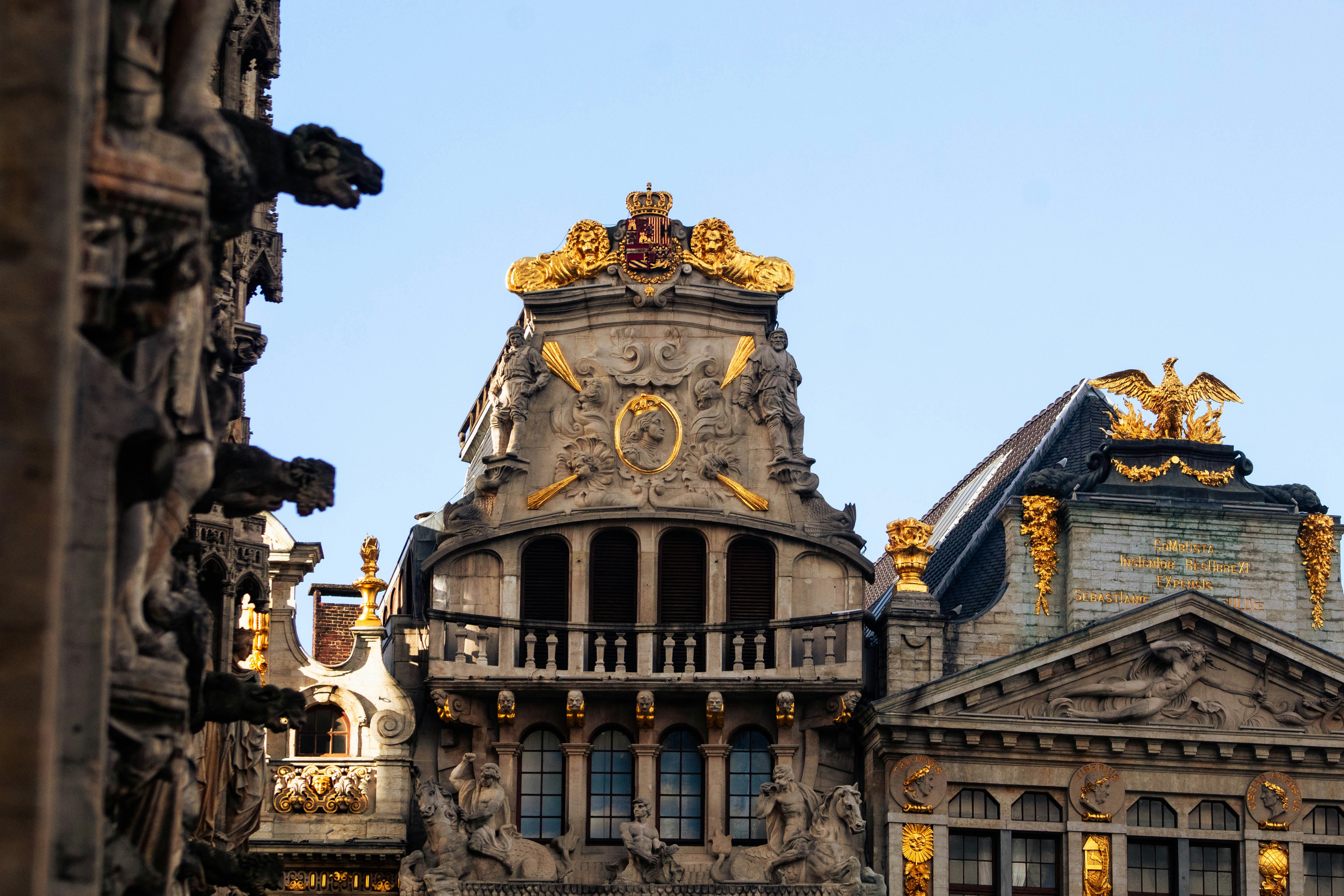 Golden Crest atop a Gothic Facade