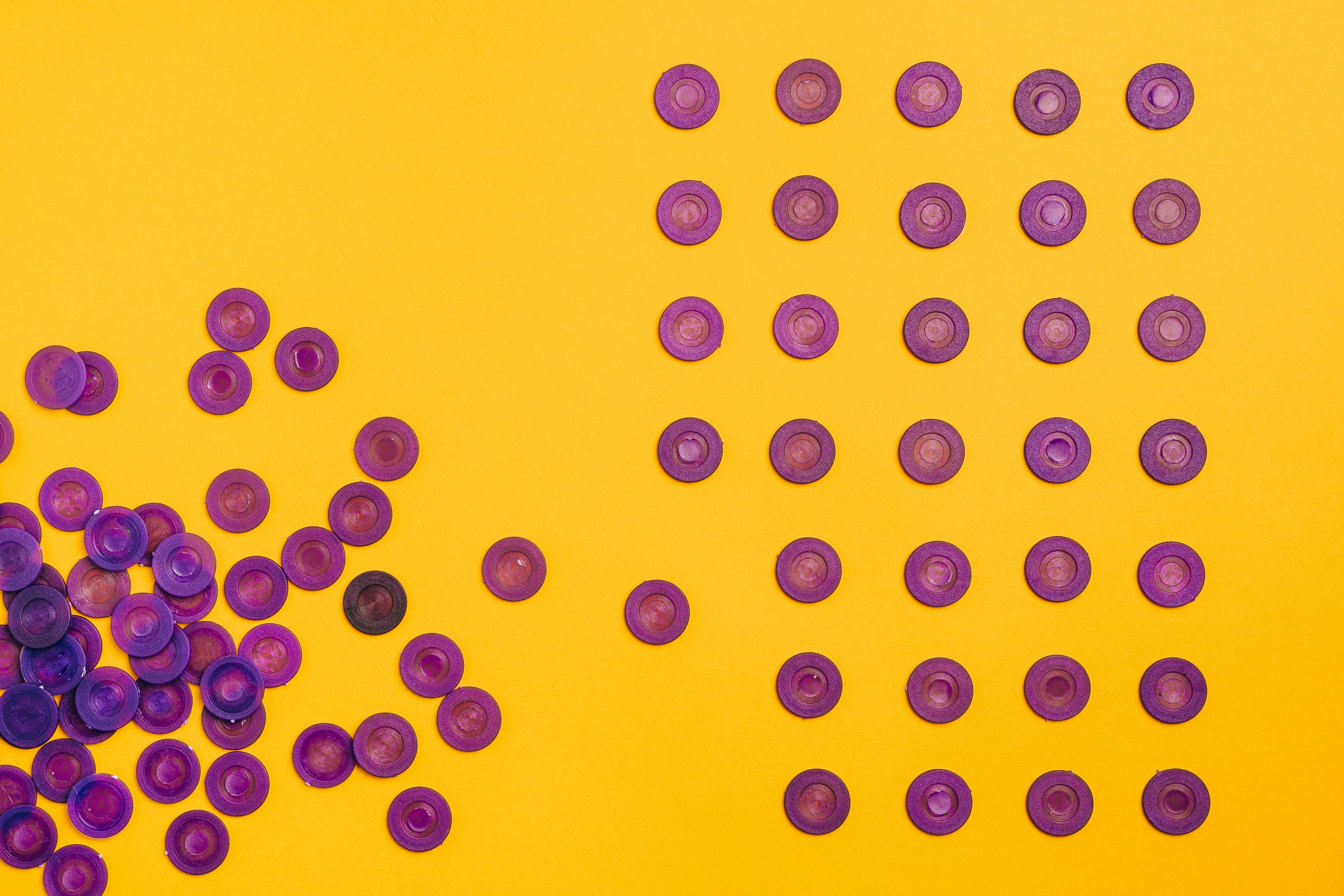 Purple Caps in a Sunshine Grid