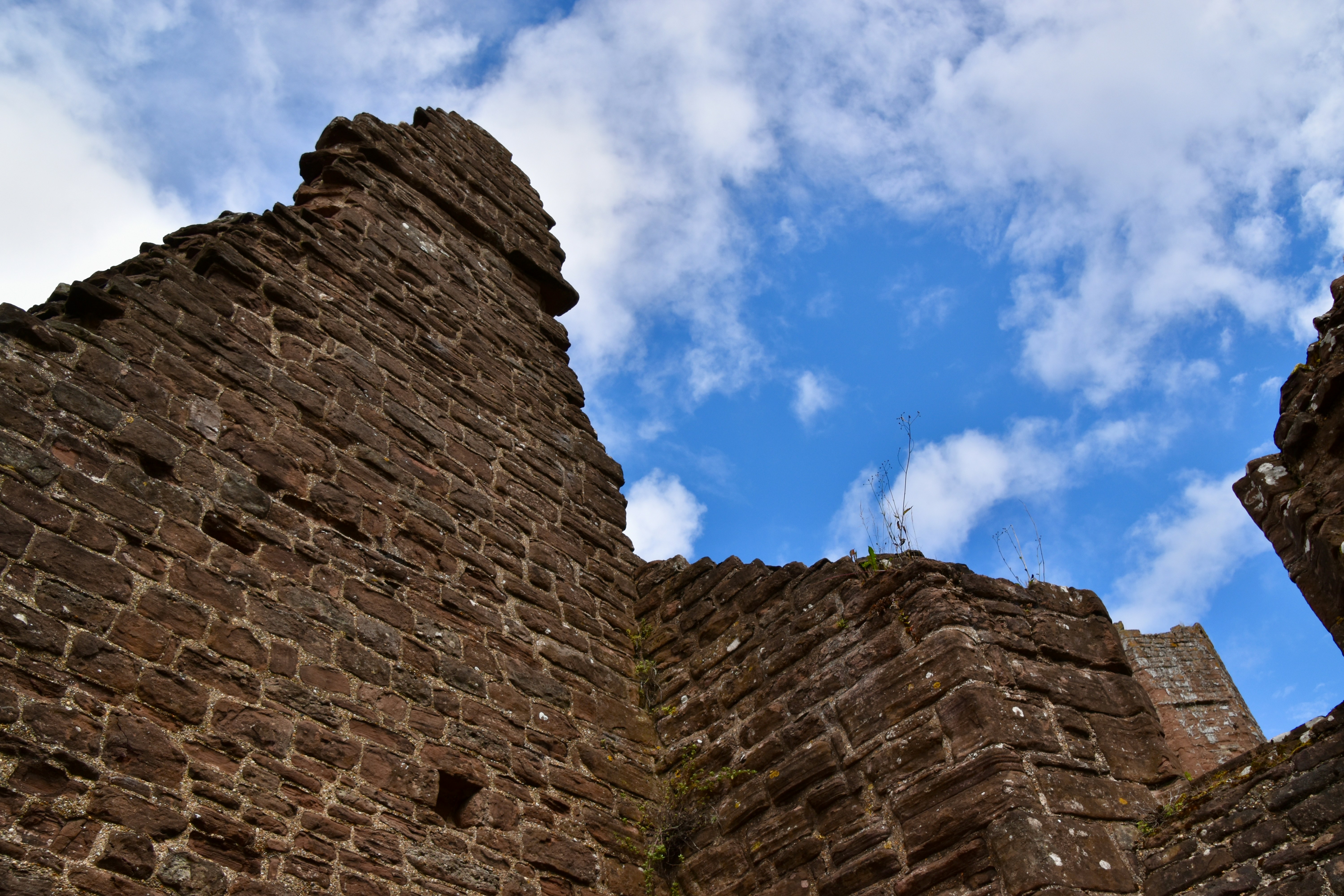 Ruined Stone Walls Reach Toward a Bright Sky