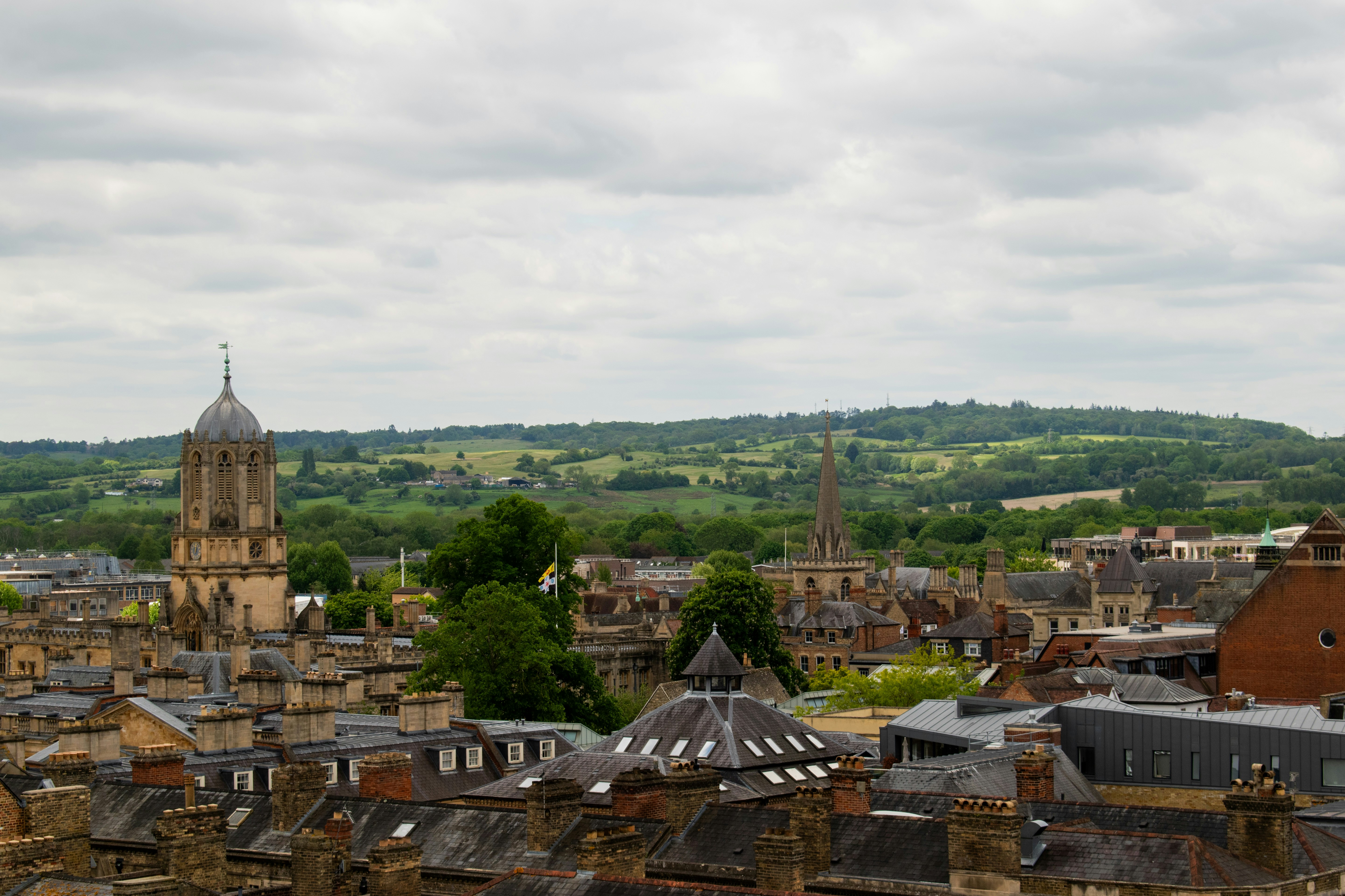 Rooftop Mosaic: A Historic Town Spurs to the Horizon