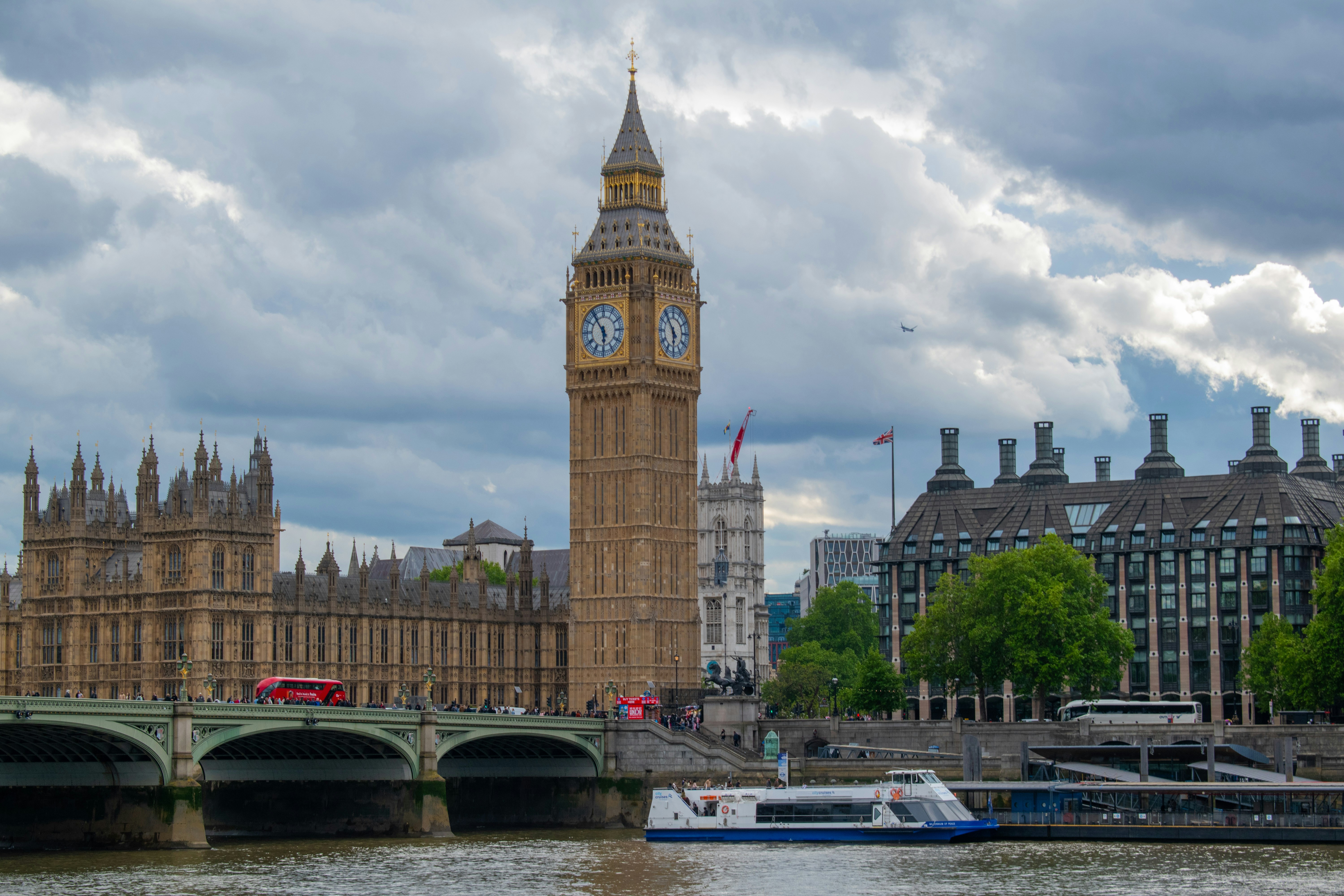 London's Clock Tower and River: The Vista of Westminster
