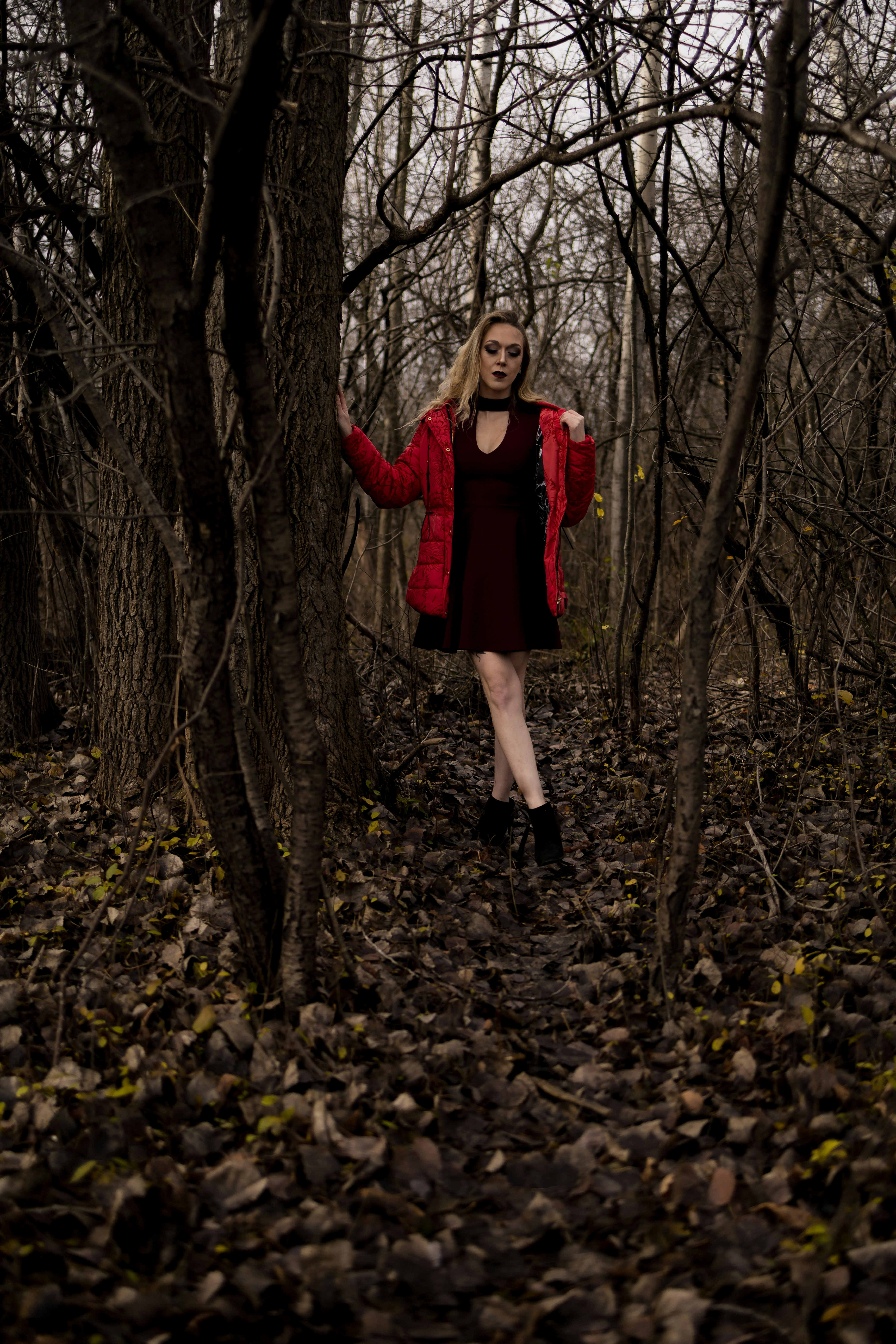 Red Jacket in the Silent Woods
