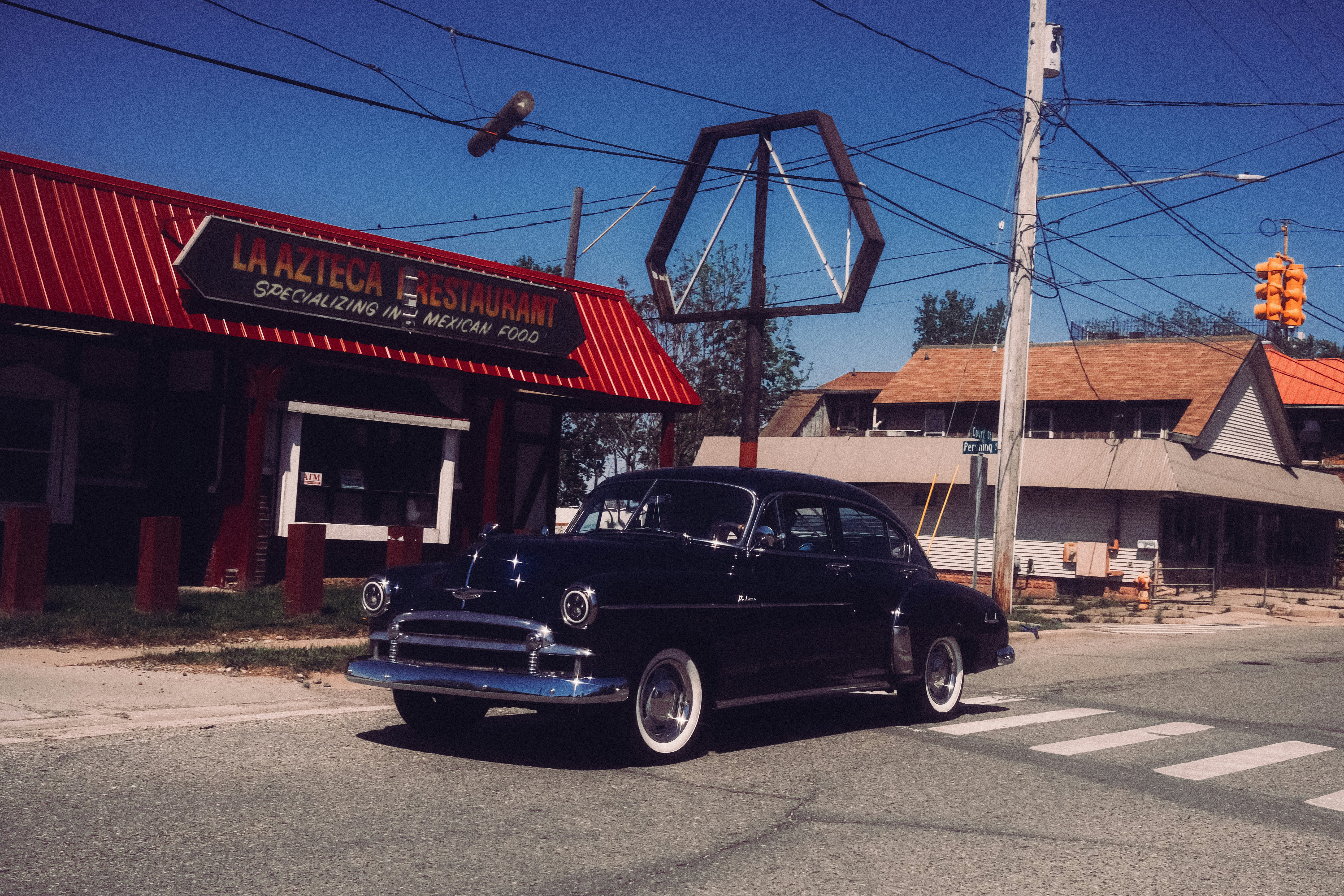 Mid-Century Ride in a Sunlit Main Street