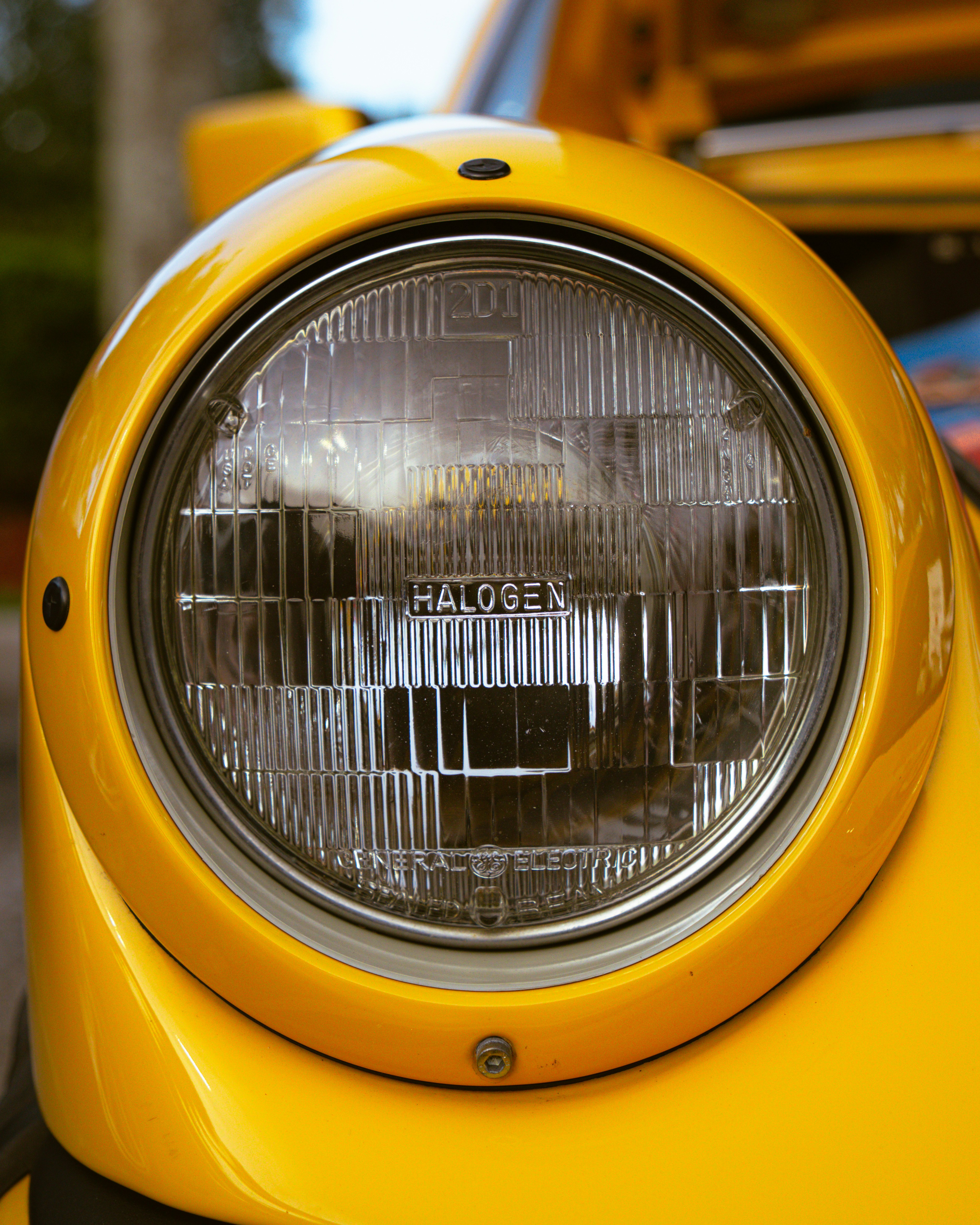 Bright Halo of a Yellow Headlight