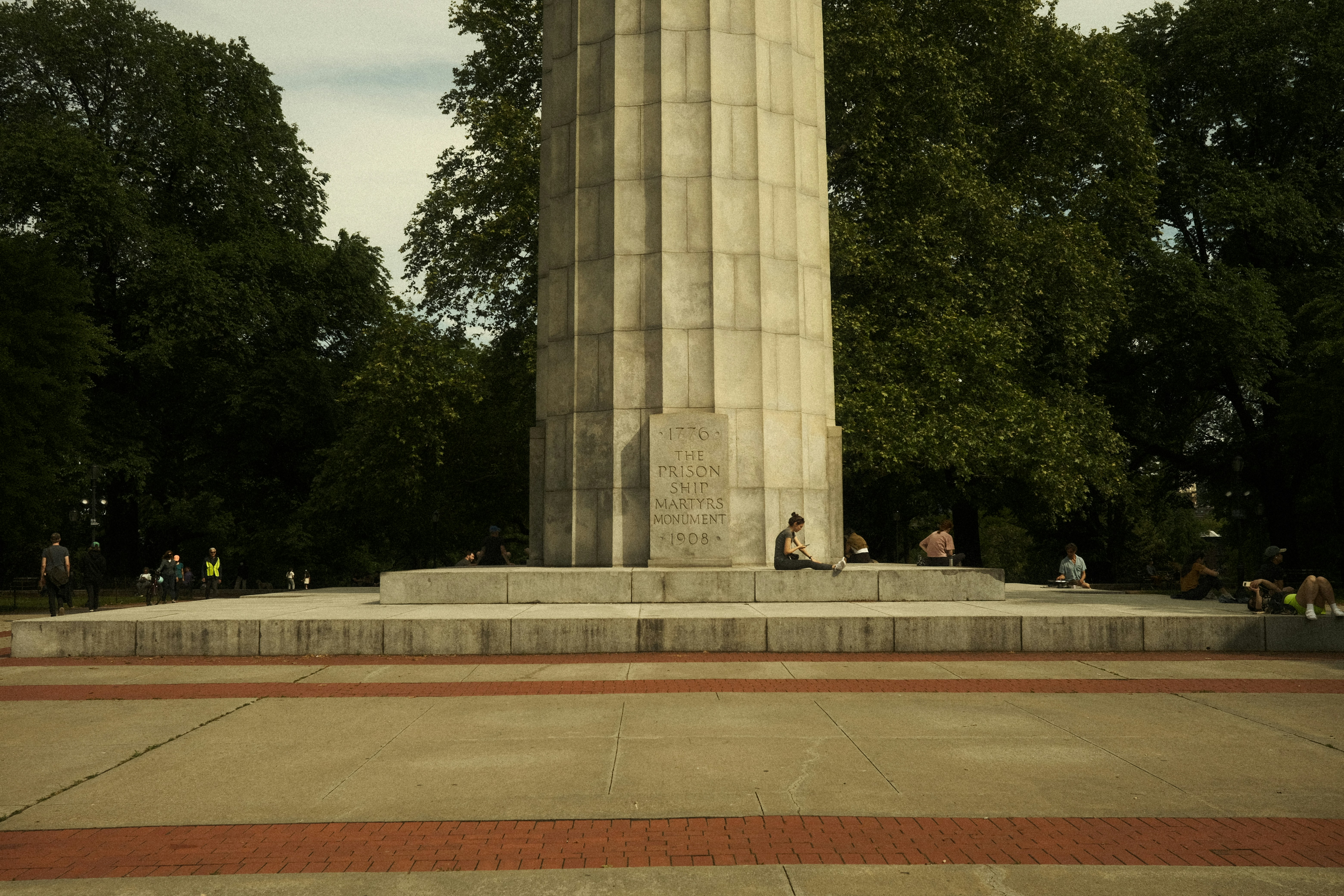 Stone Monument, Quiet Plaza, Evening Light