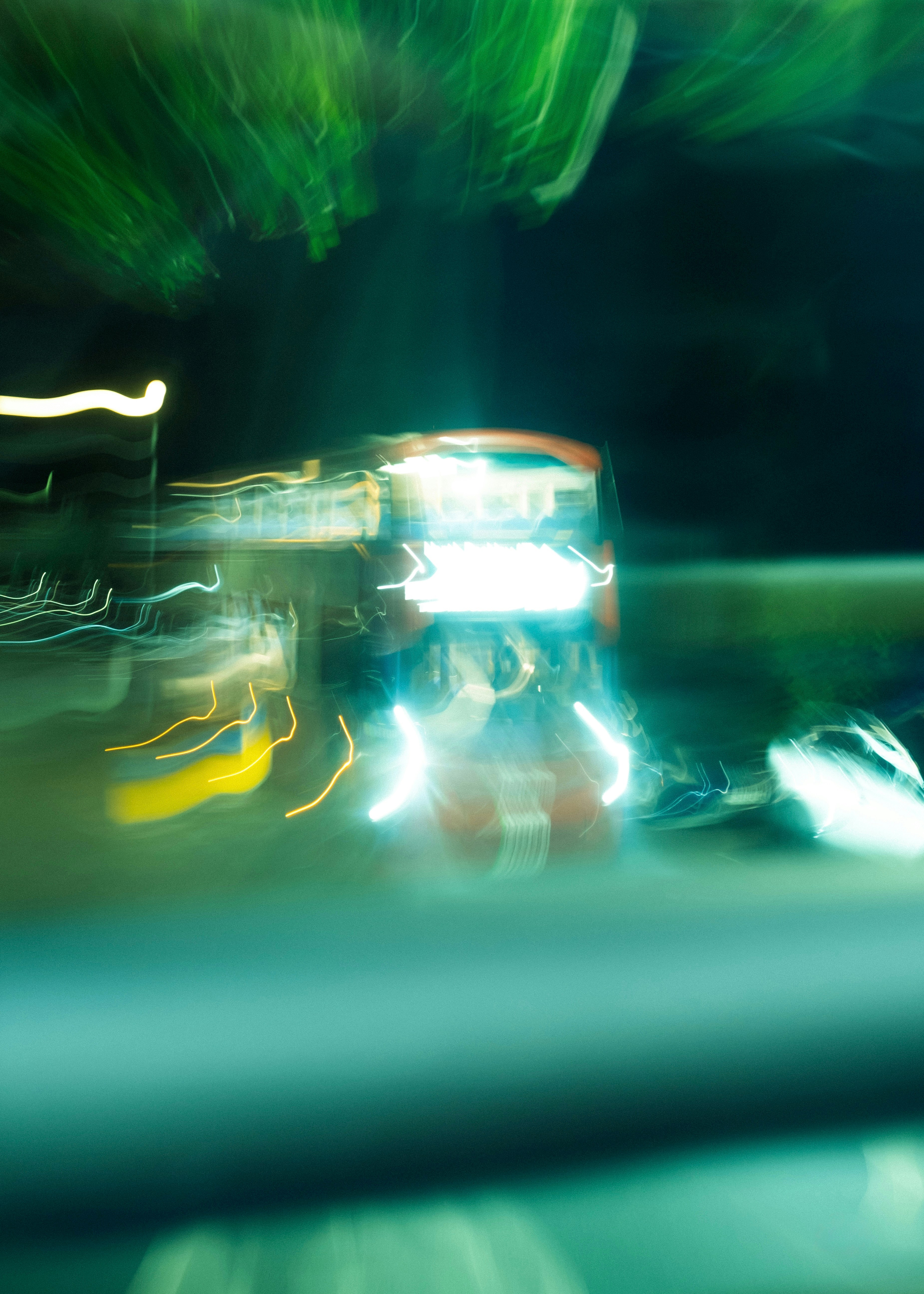 Neon Motion Blur: City Lights in Transit