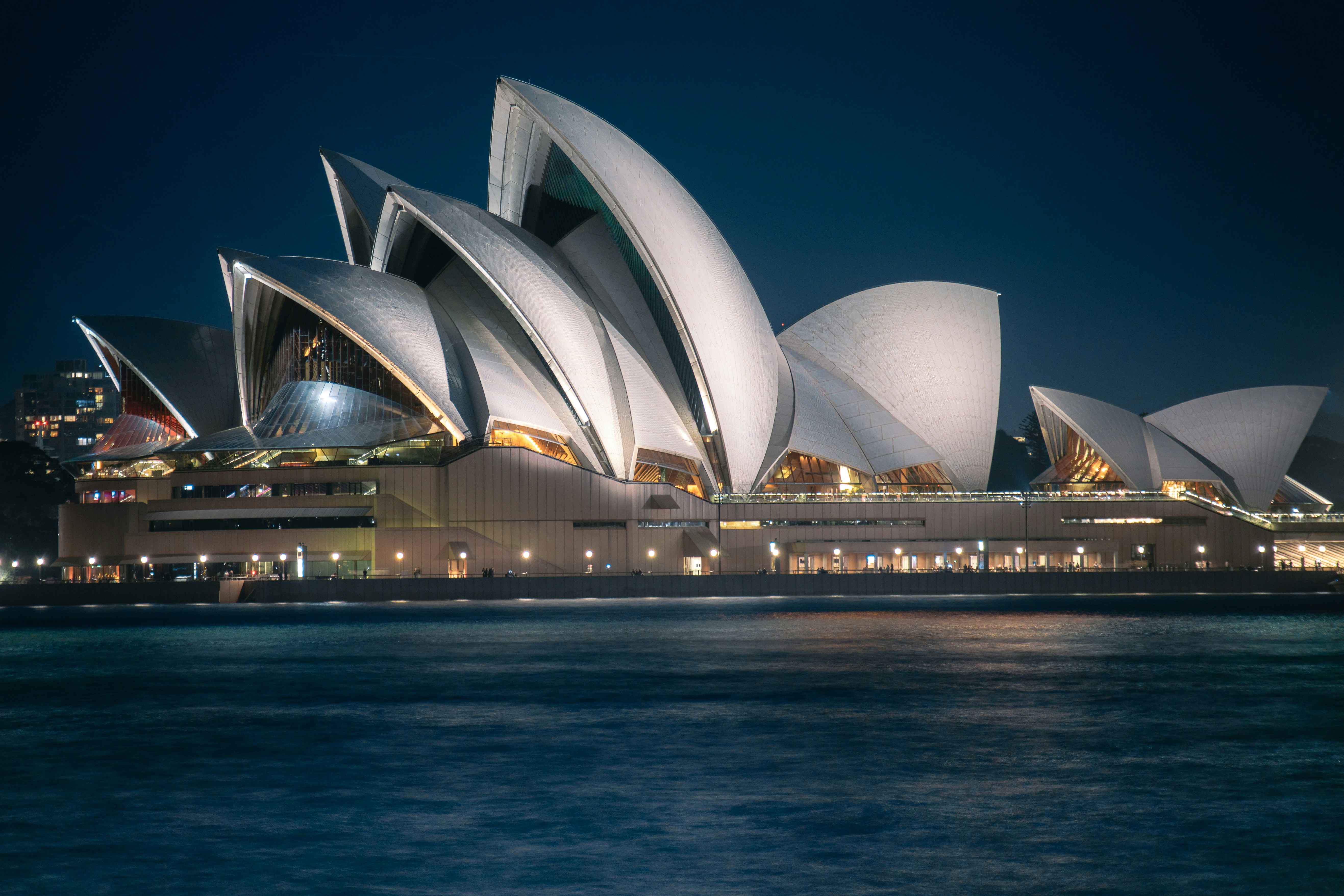 Silhouetted Sails Over the Quay: Night at the Opera