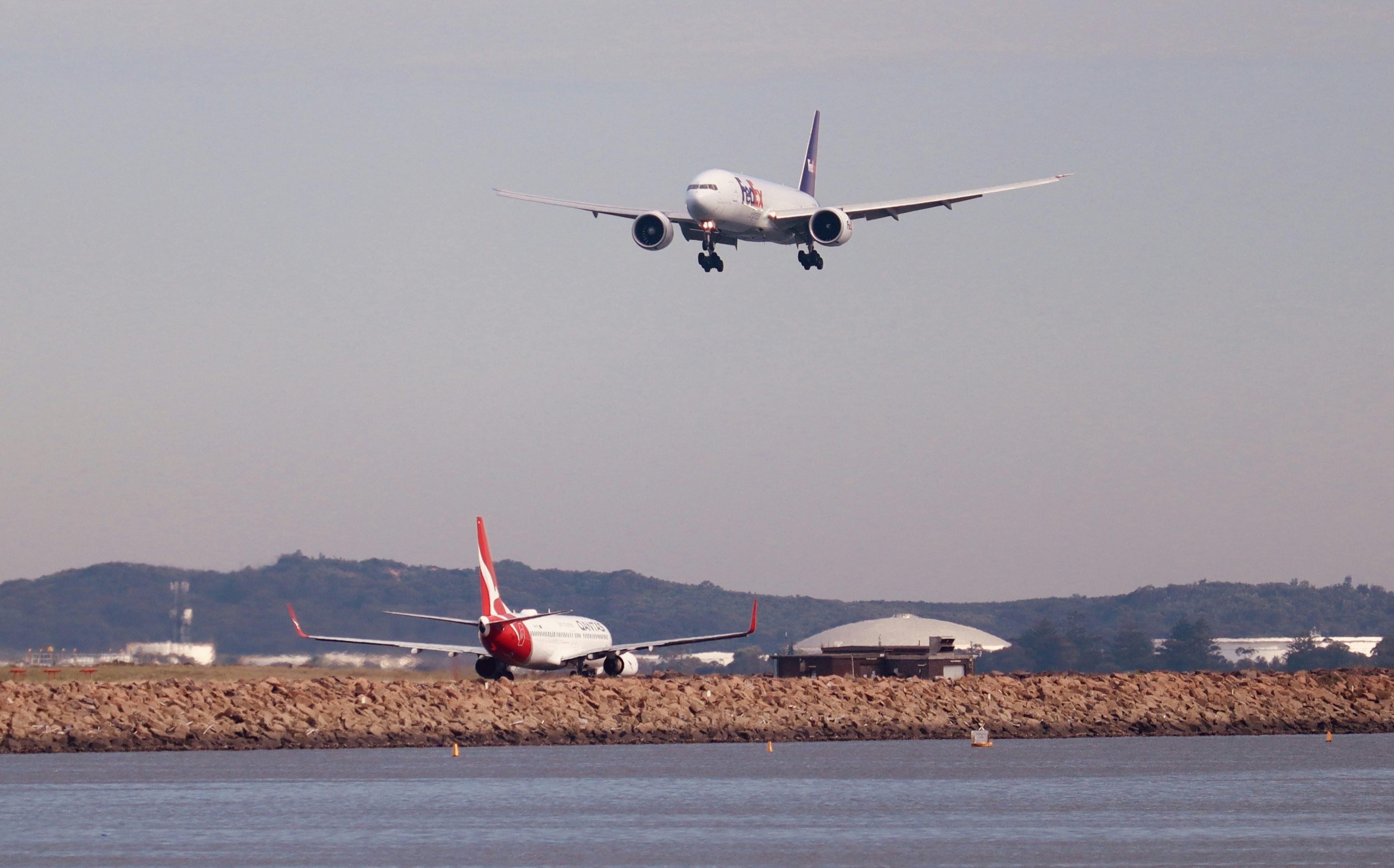 Approach on the Tarmac: Jet Lifts Off over a Quiet Runway