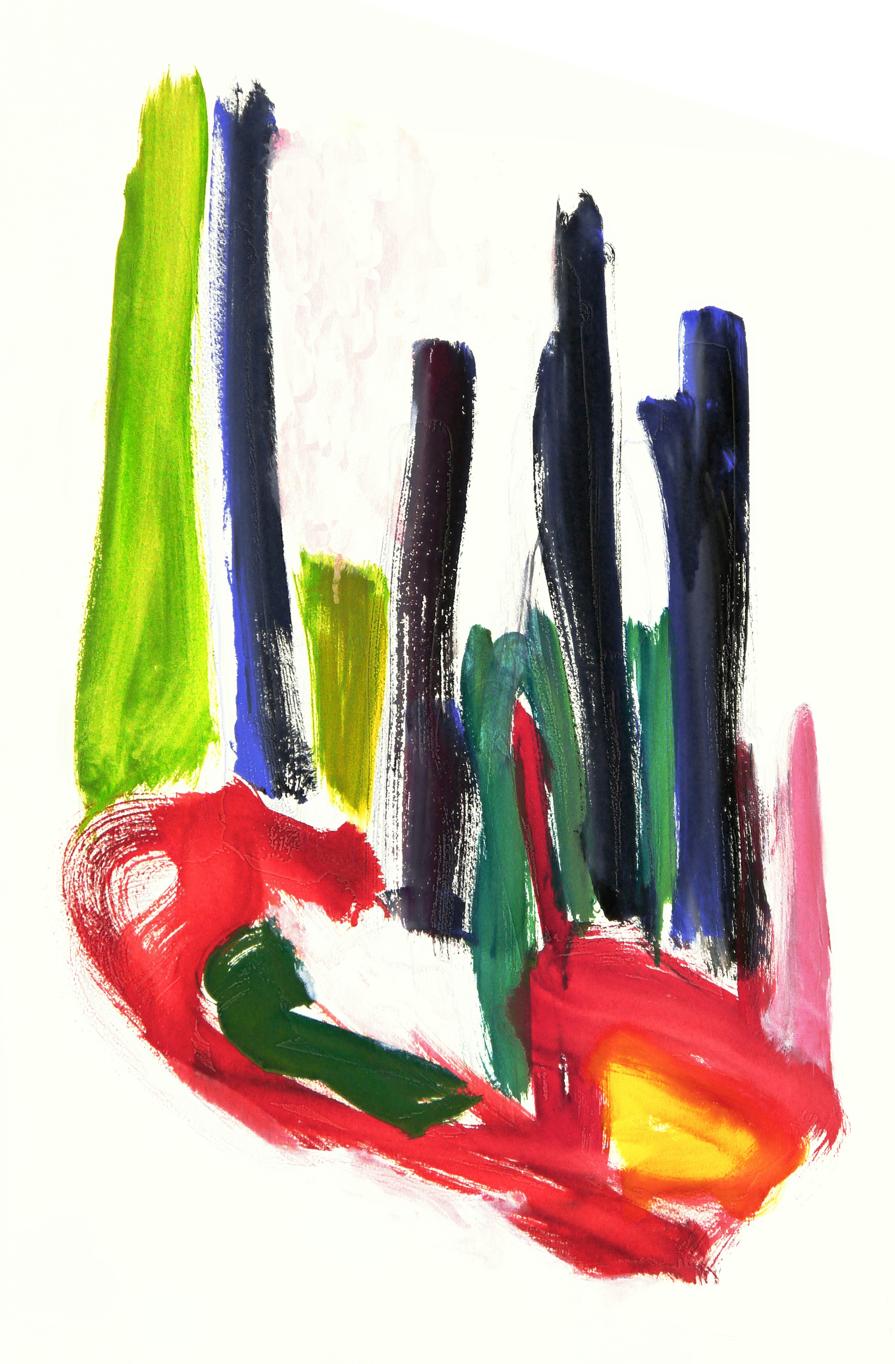 Chromatic Gesture: Bold Strokes Converge in an Abstract Burst