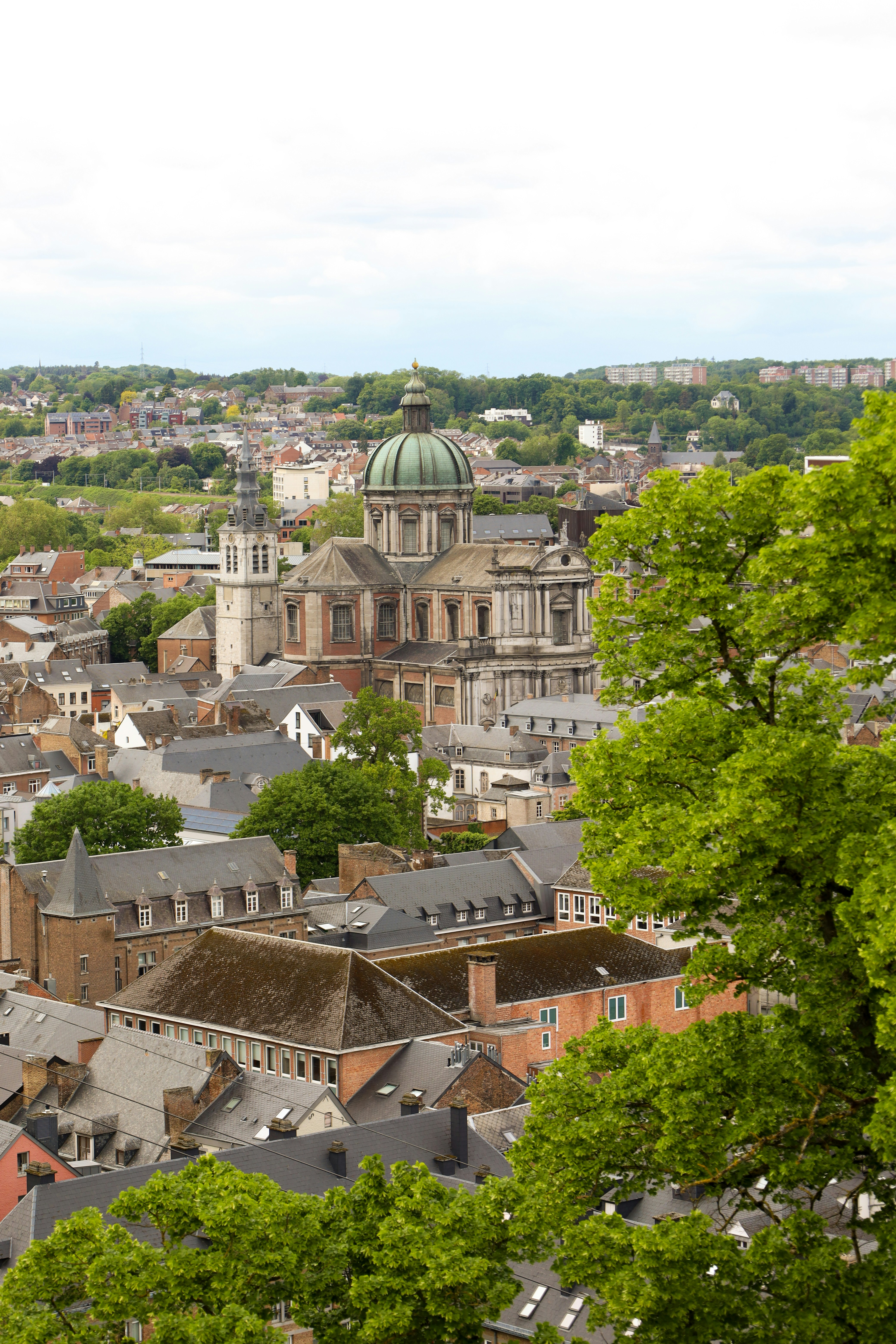 City Dome and Clocktower Rising Above the Rooftops