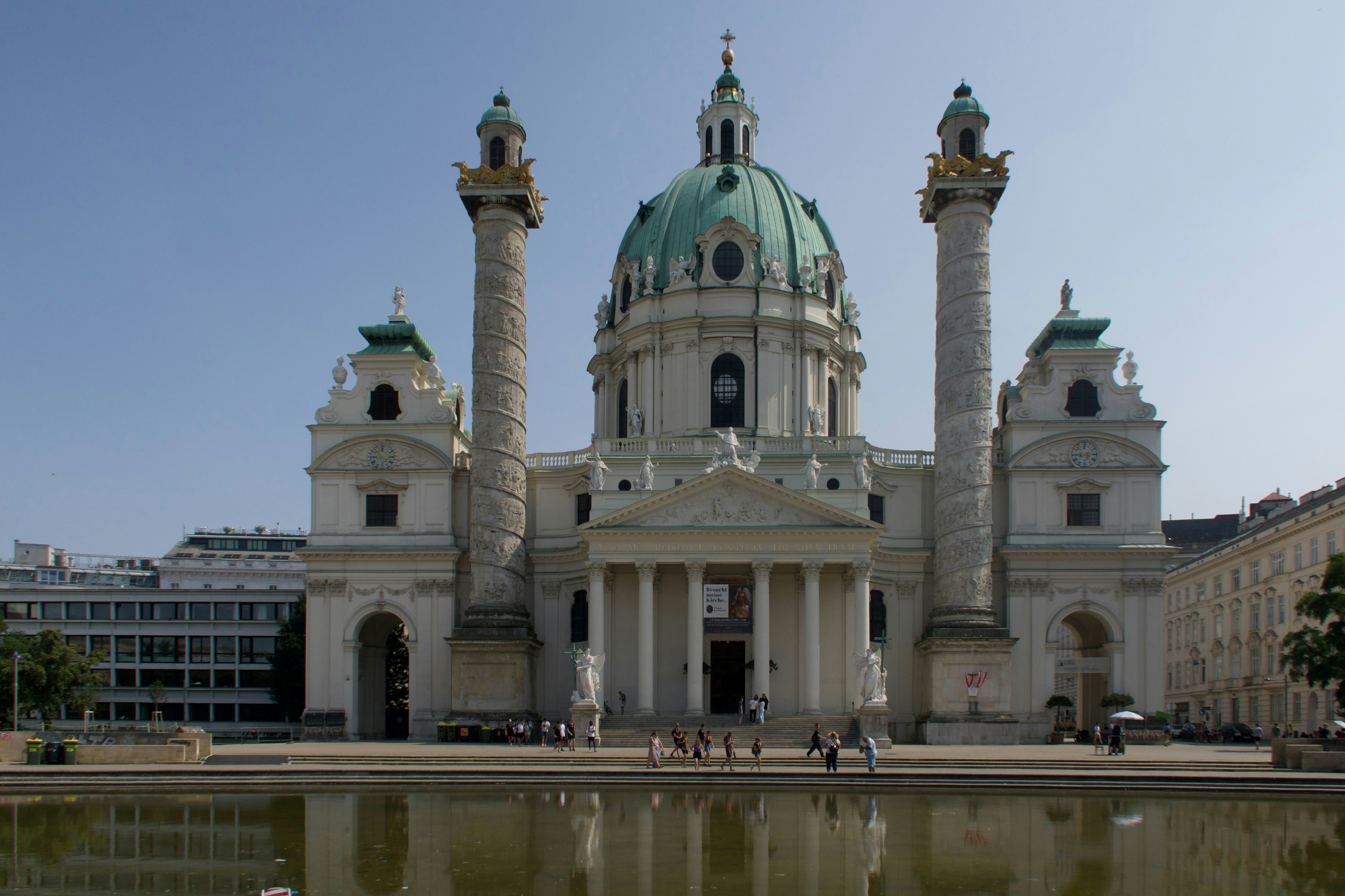 Viennese Grandeur: The Basilica’s Central Dome Rising From the Basin