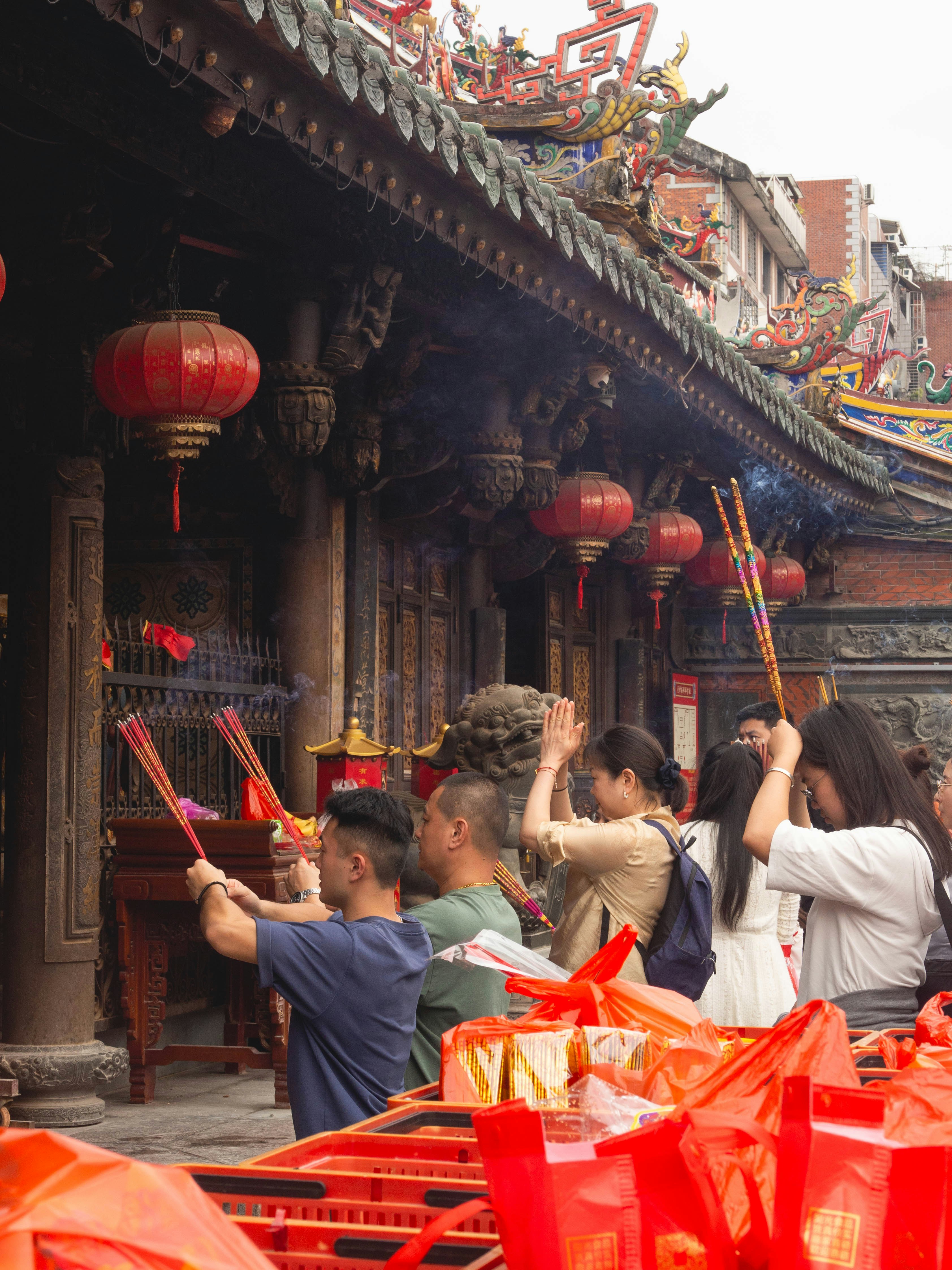 Chants and Lanterns: Ceremony at a Temple Courtyard