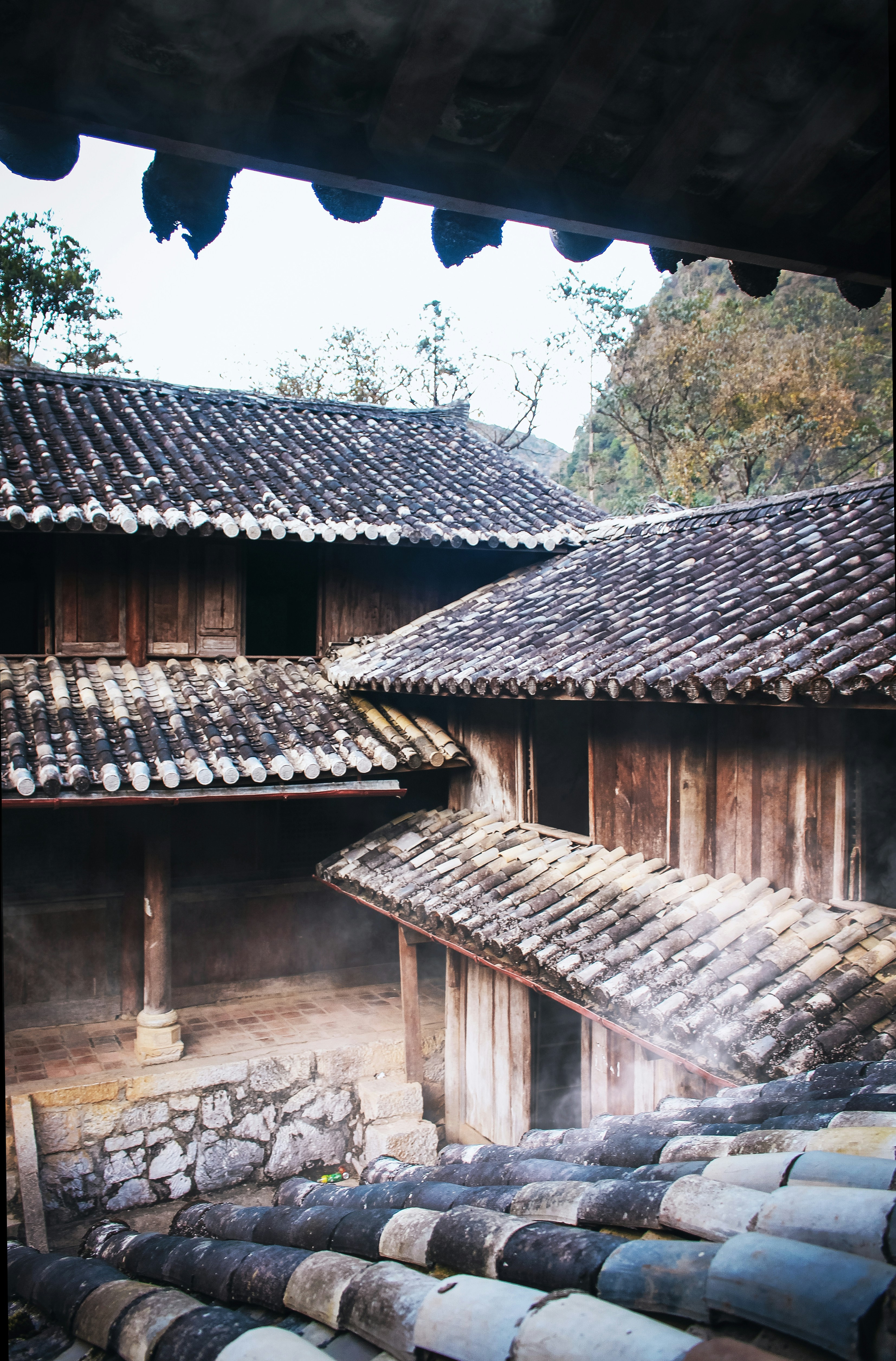 Tiled Roofscape of an Ancient Wooden Compound