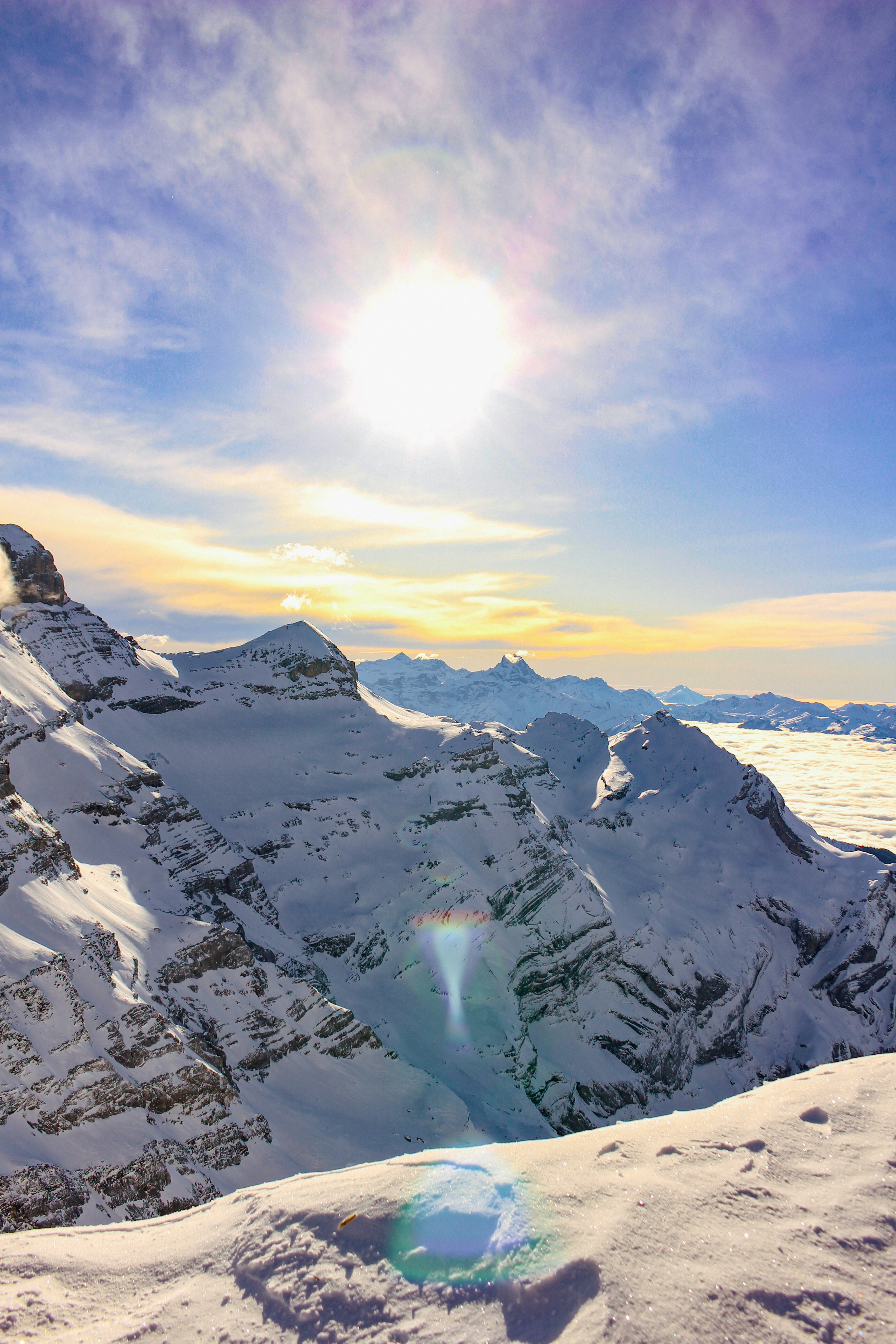 Sunlit Spine: A Glacier Crowned by Dawn