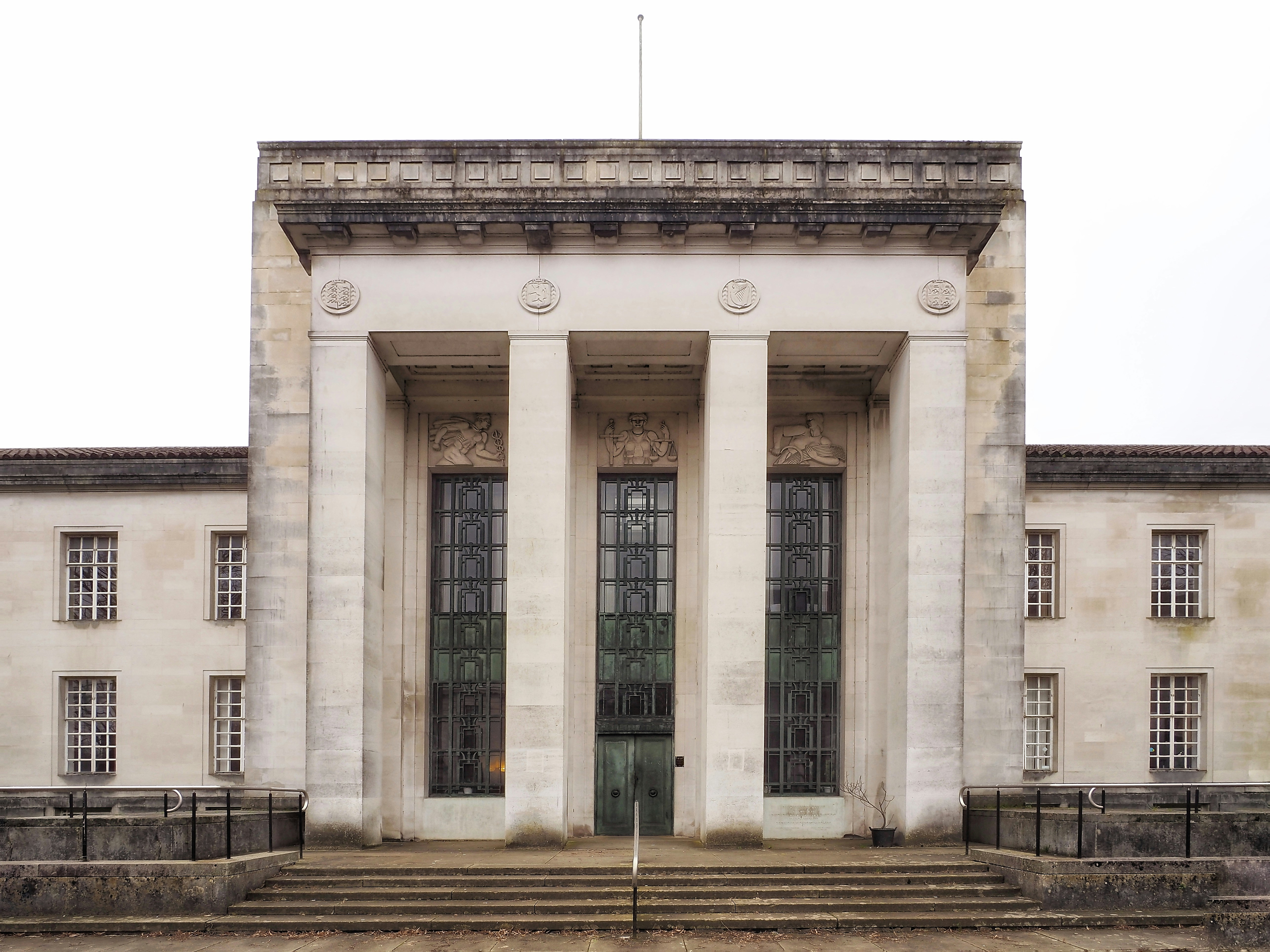 Symmetrical Monument: Steps Up to a Classical Facade