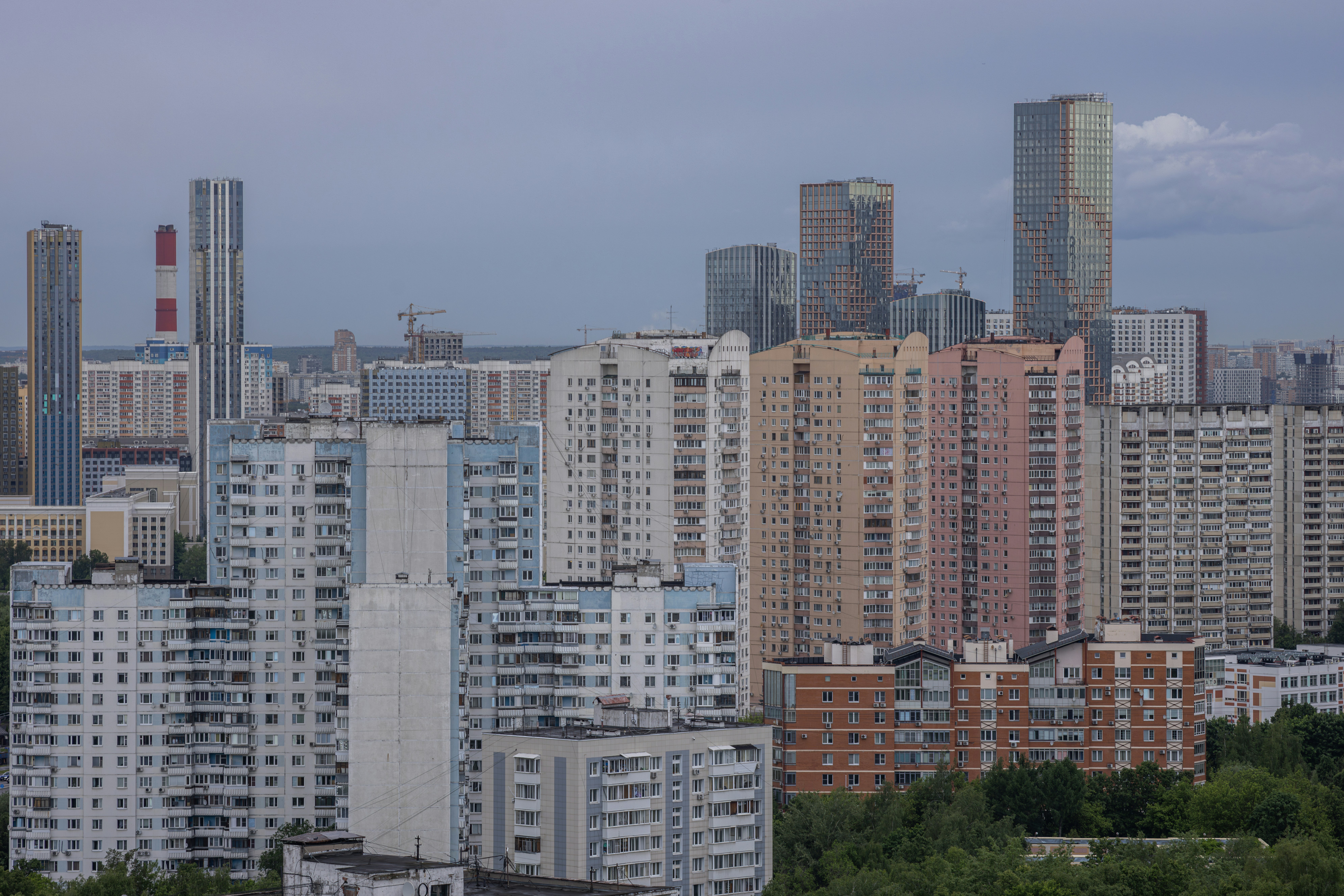 Urban Tapestry: A Layered Skyline of Concrete and Green