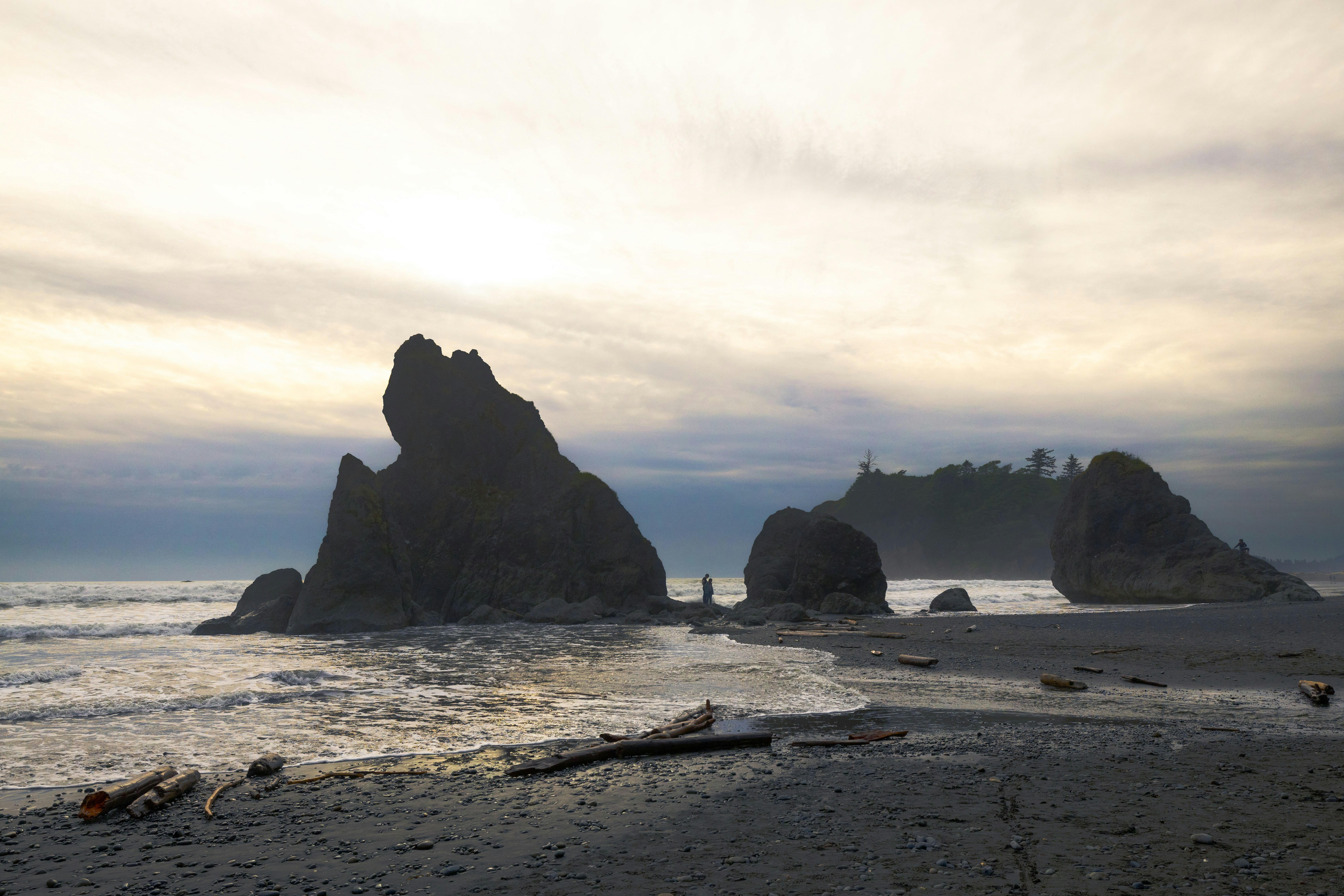 Sea Stacks at Dusk: A Quiet Shoreline silhouette