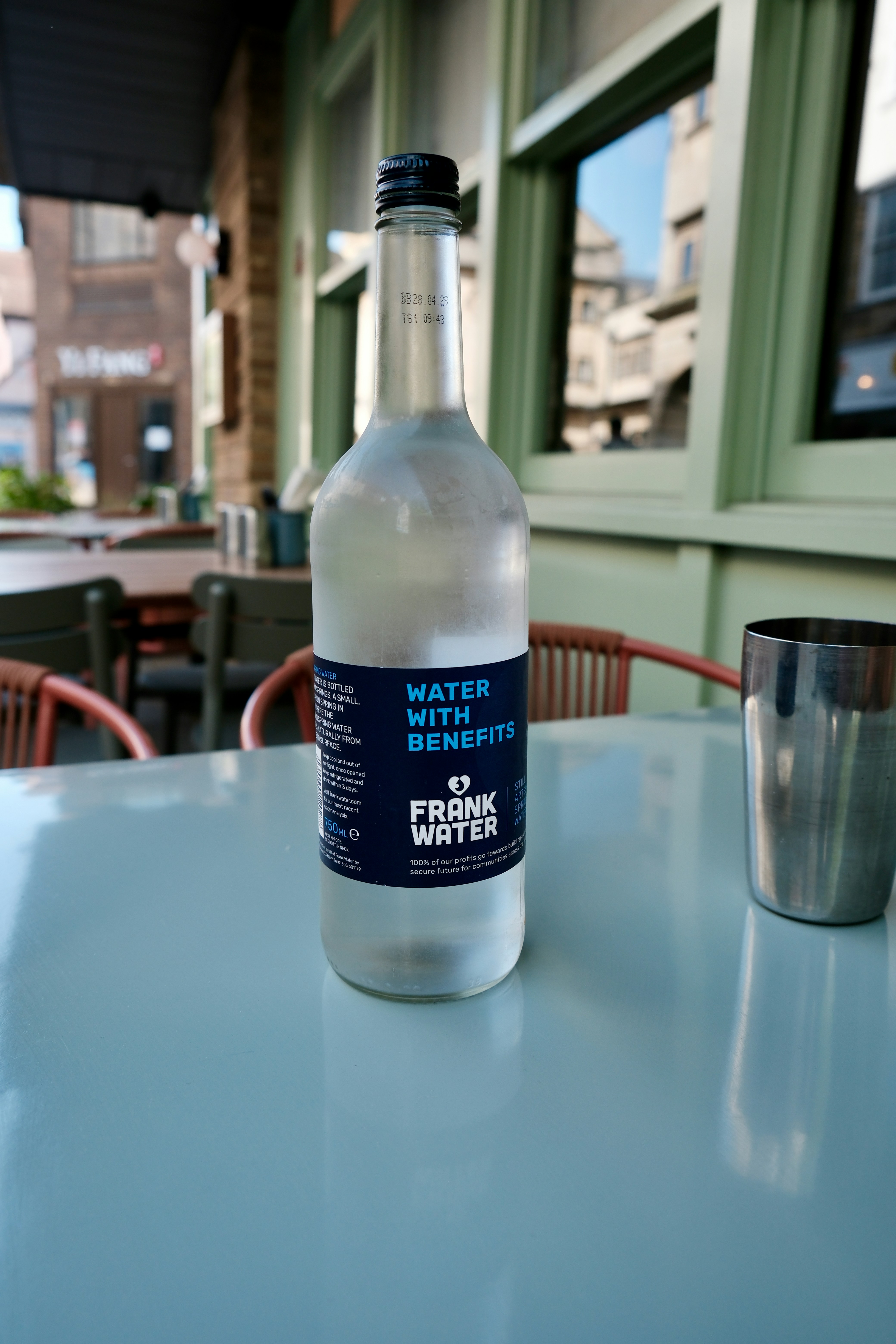 Bottle of Water with Benefits as the Café Centerpiece