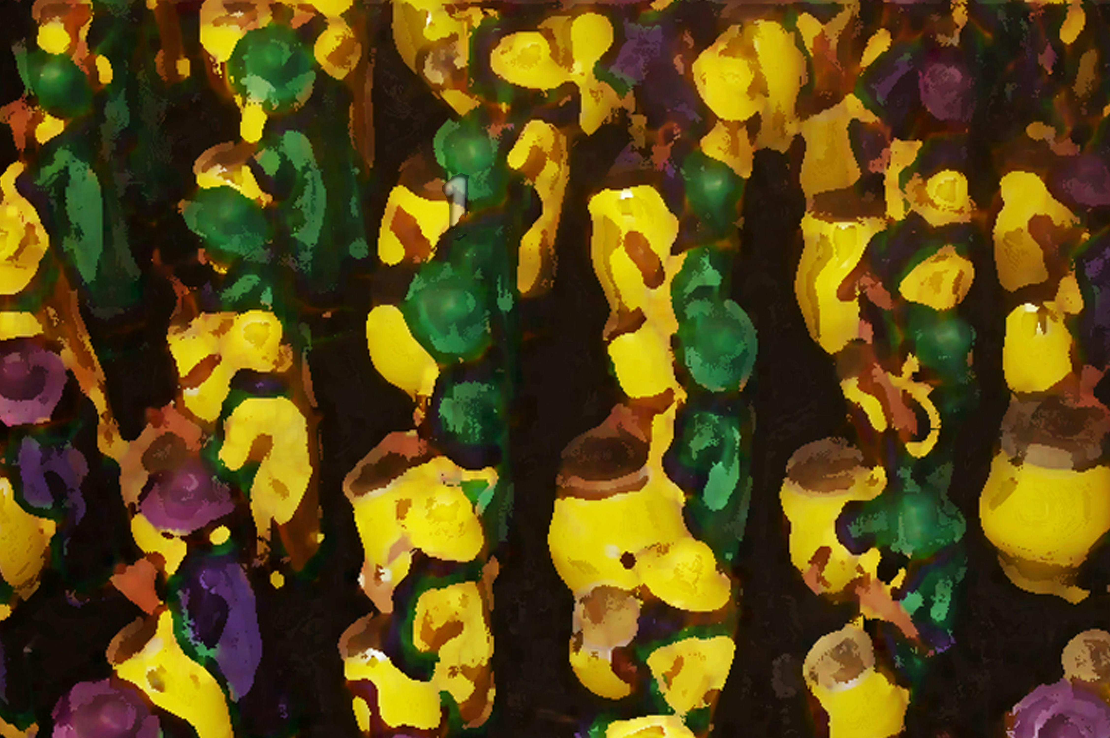 Noisy Mosaic: A Shifting Crowd of Colorful Silhouettes