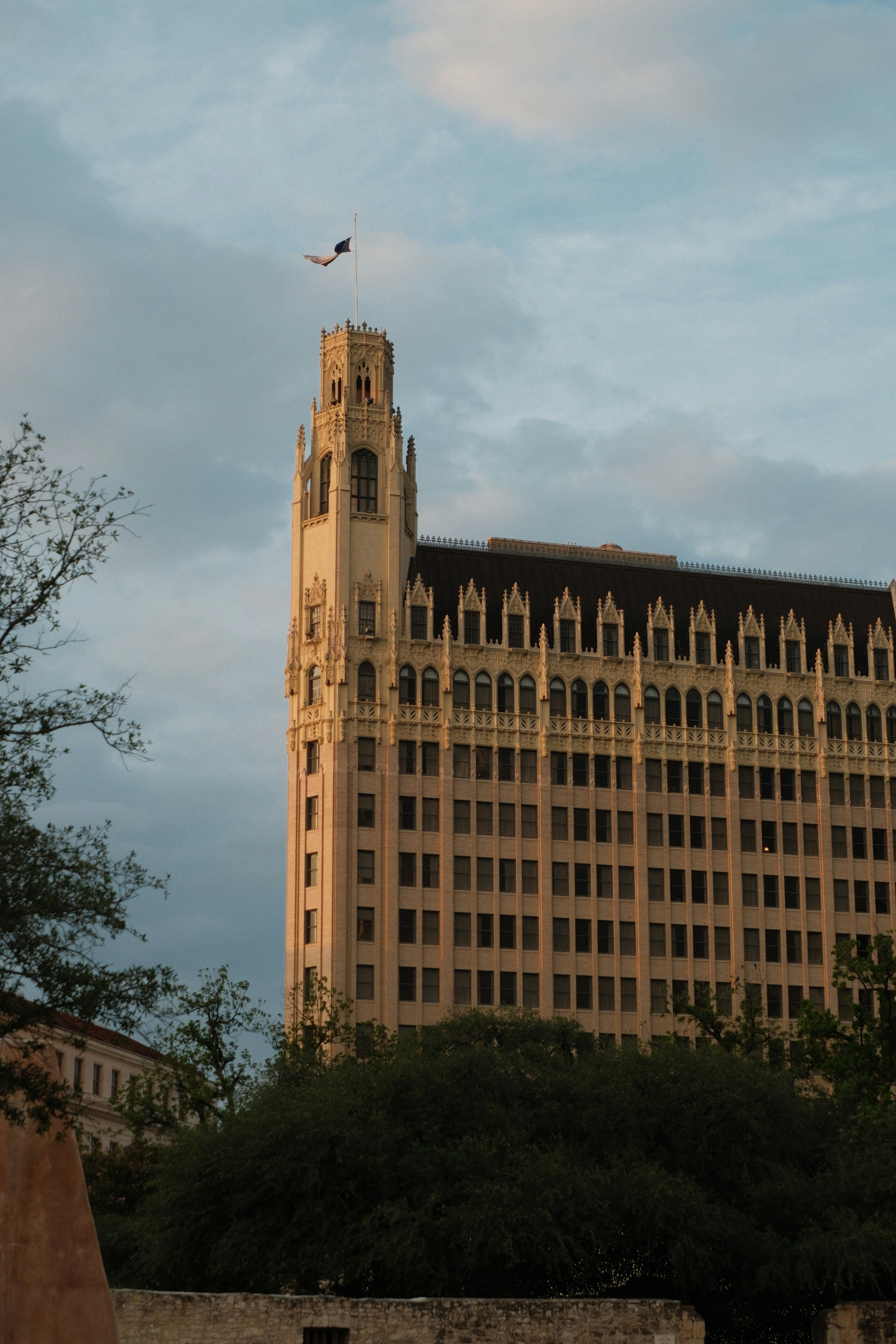 Towering Gothic Facade Under a Calm Sky
