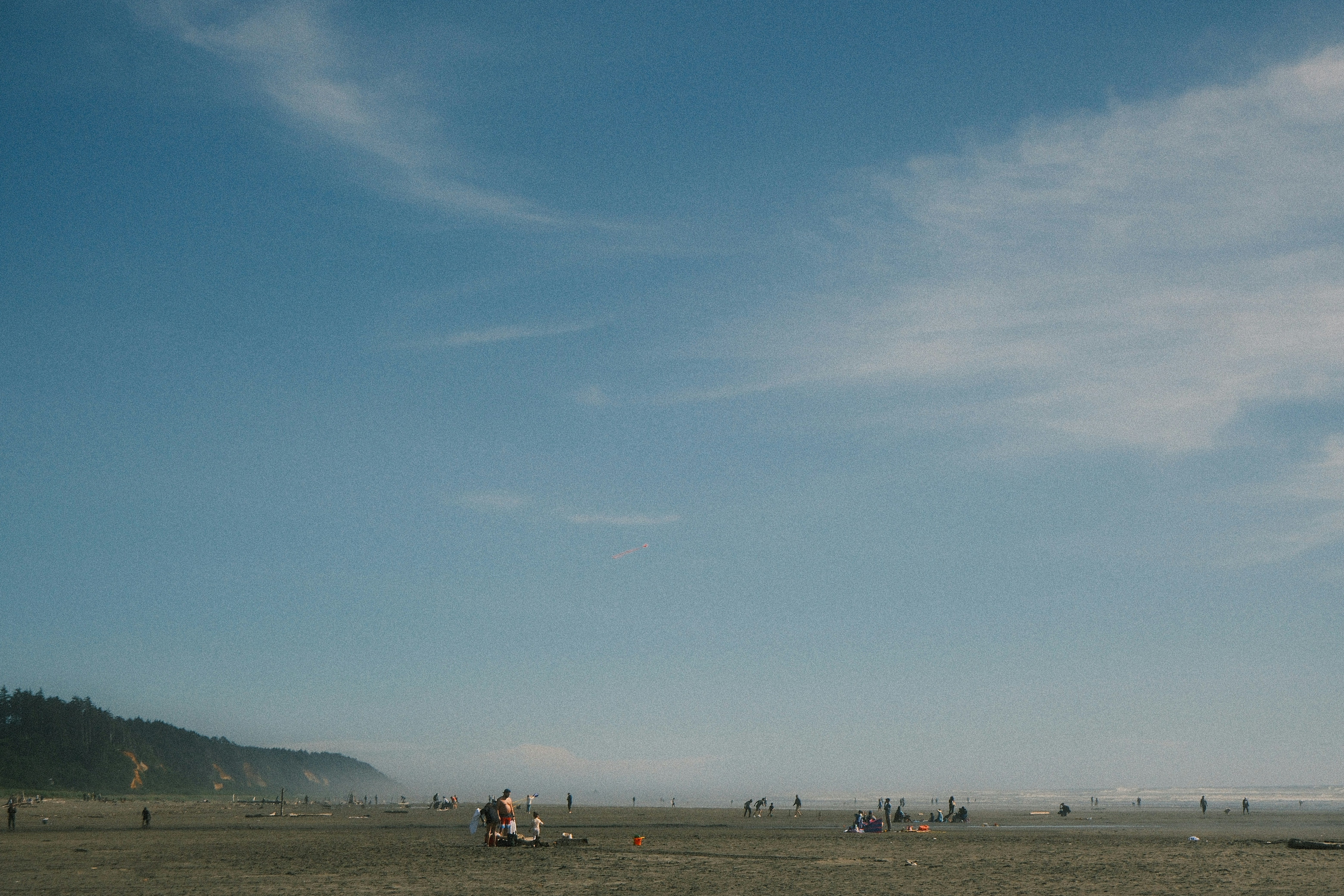 Low Tide Gatherings on a Quiet Atlantic Beach