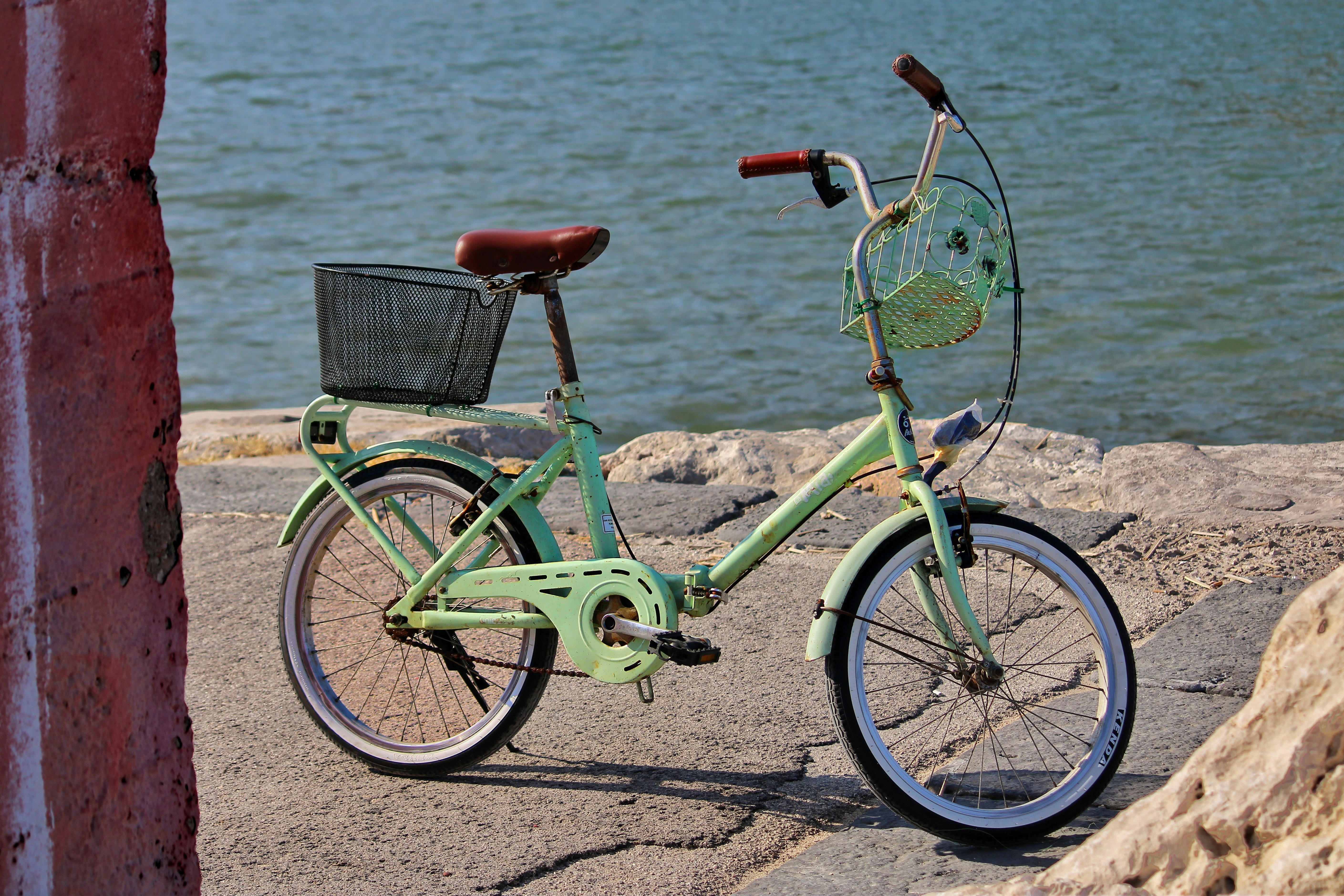 Mint Bicycle by the Waterfront at the Pier