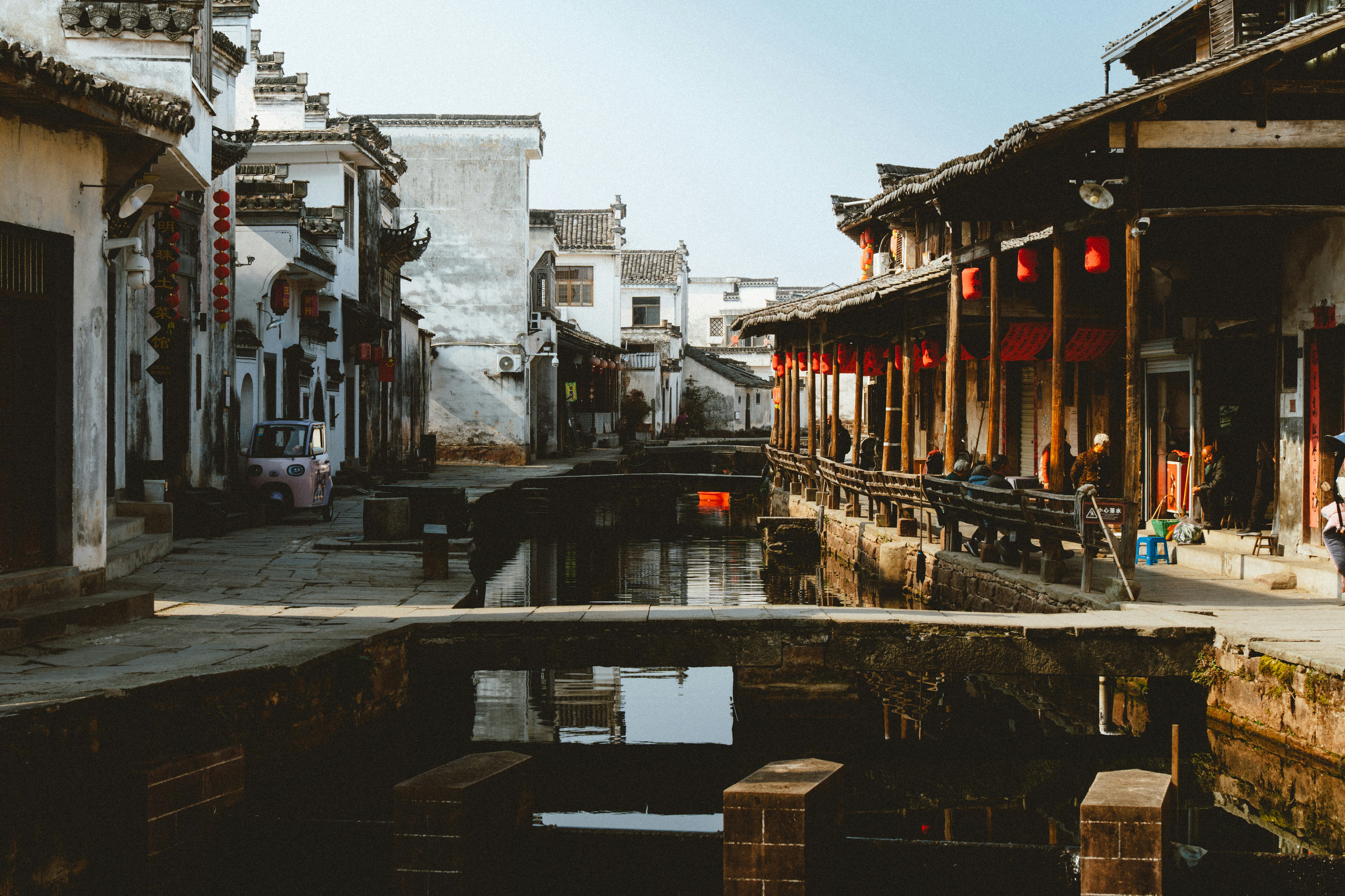 Quiet Canal Corridor in a Traditional Chinese Water Town