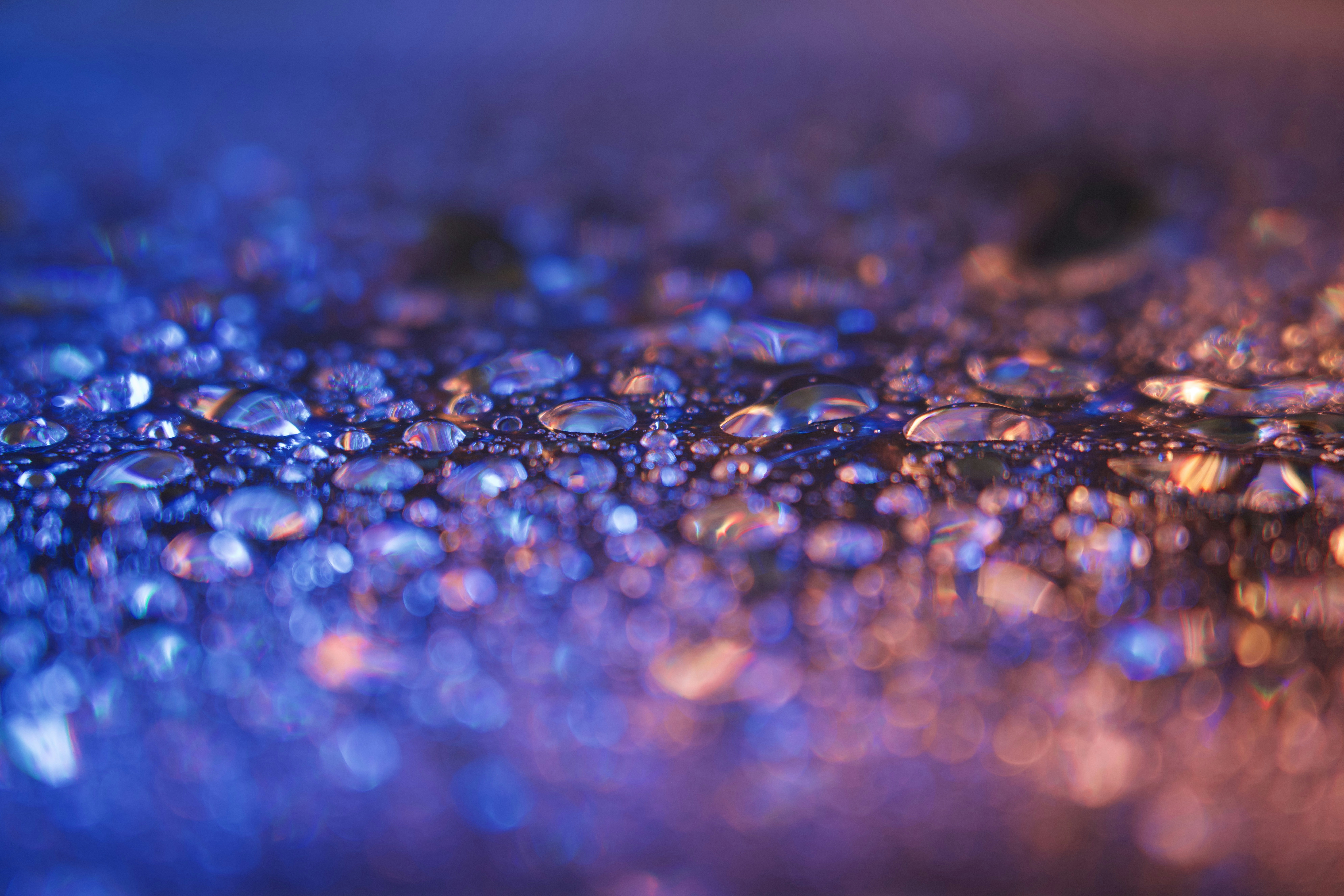 Liquid Mirror: Macro Bokeh of Dew on a Dark Surface