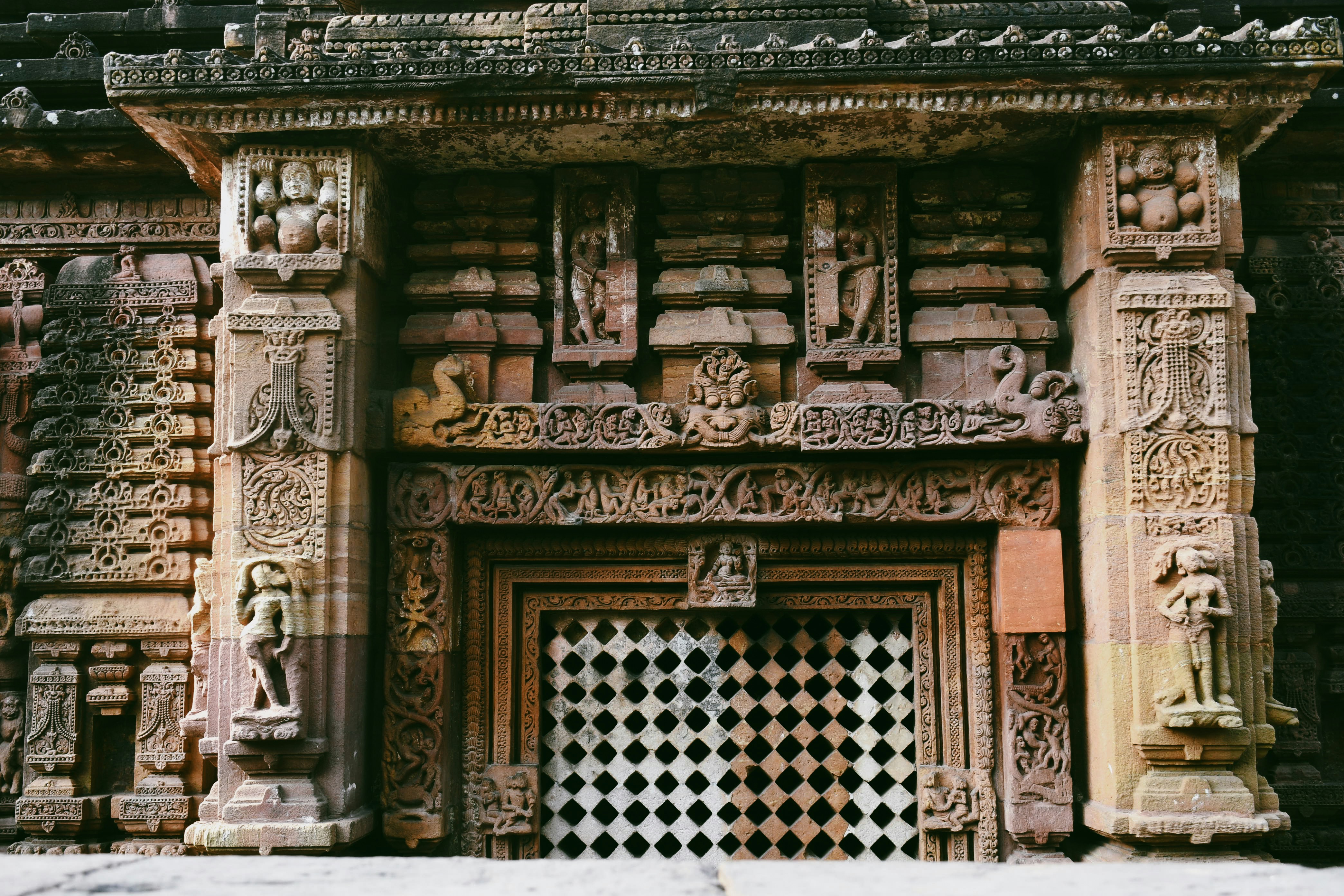 Granite Carved Portal: A Symmetry of Stone Carvings and Lattice Gate